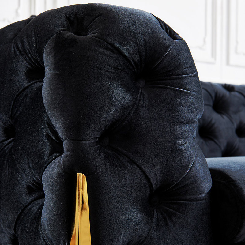 Rosdorf Park Katrea Modern Sofa Living Room CouchKatrea 89.11'' Velvet ...