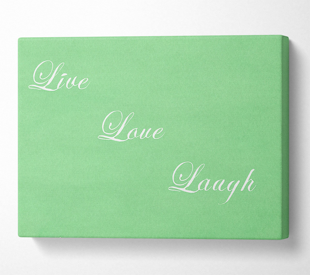 Happy Larry Love Quote Live Love Laugh Green - Print | Wayfair.co.uk