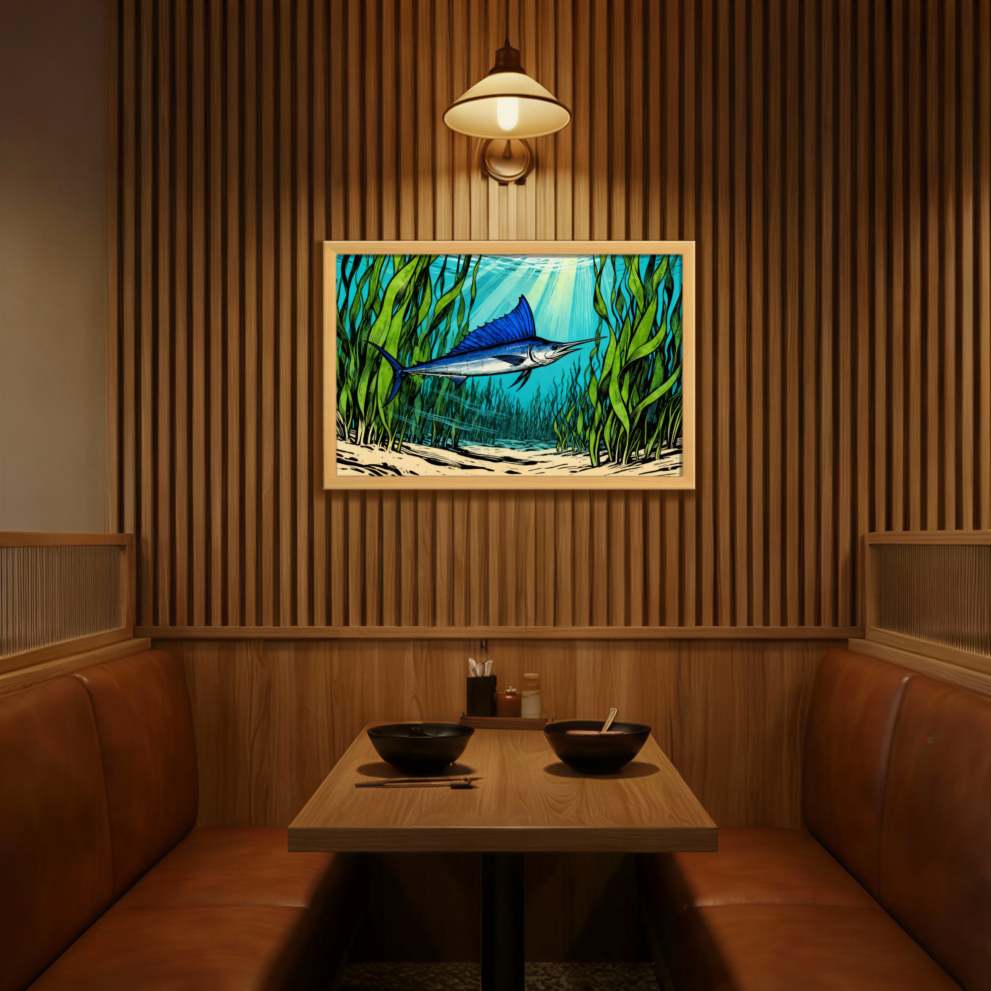 Breakwater Bay Animals Underwater Scene With Swordfish And Seagrass ...