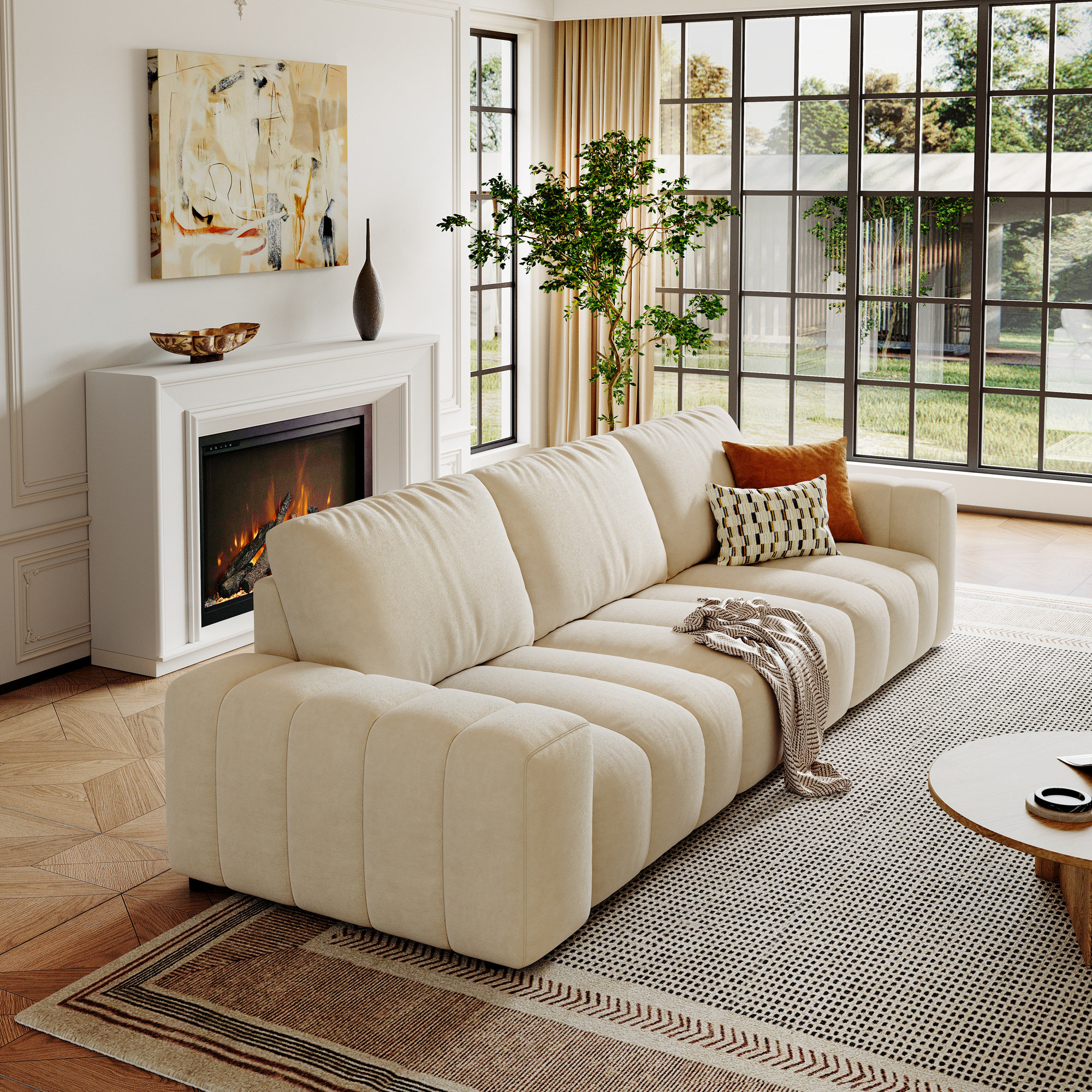 Orren Ellis 98.8 Piano Key Design Inch Freely Combinable Modular Sofa ...