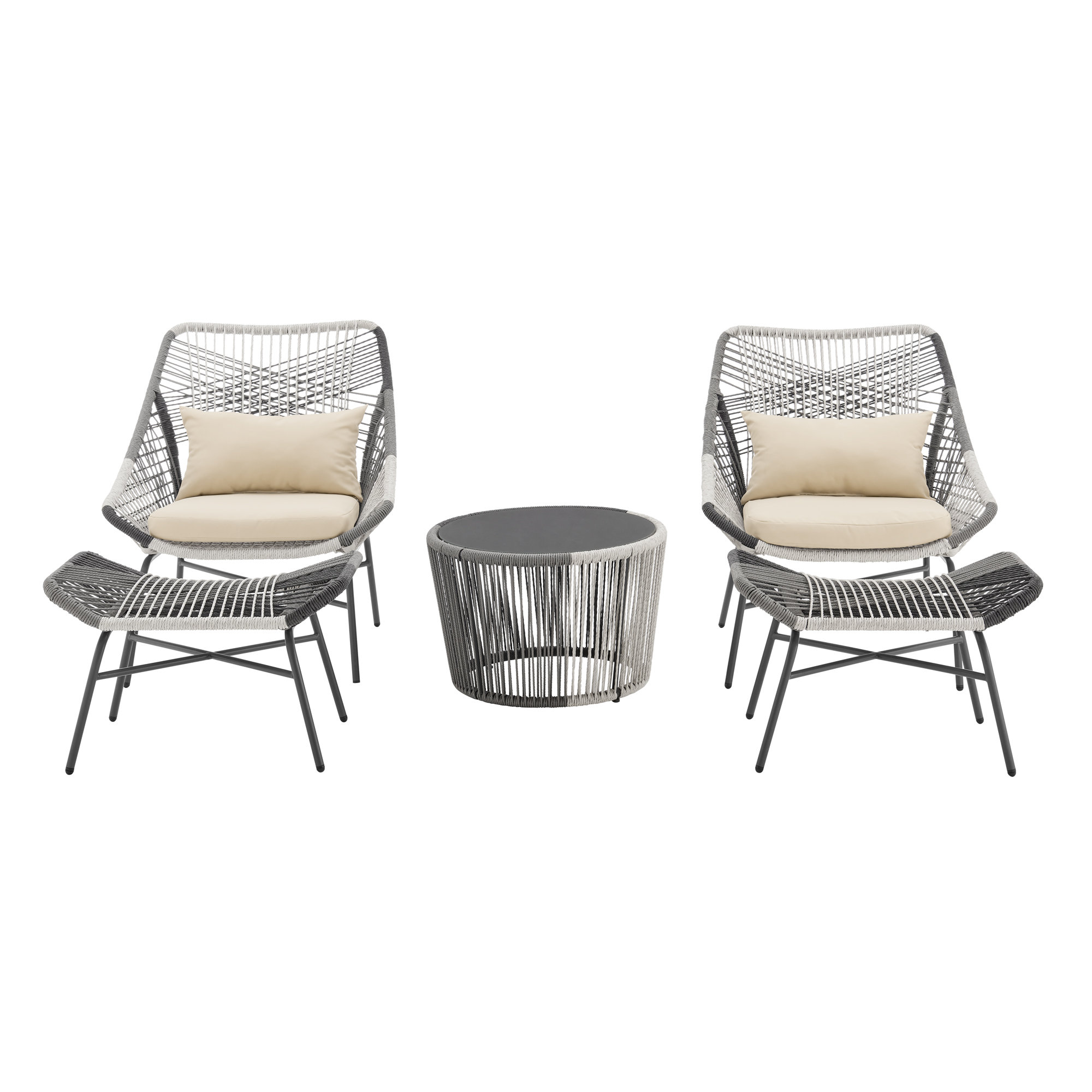 Latitude Run® 5-Piece Conversation Set In Cream | Wayfair