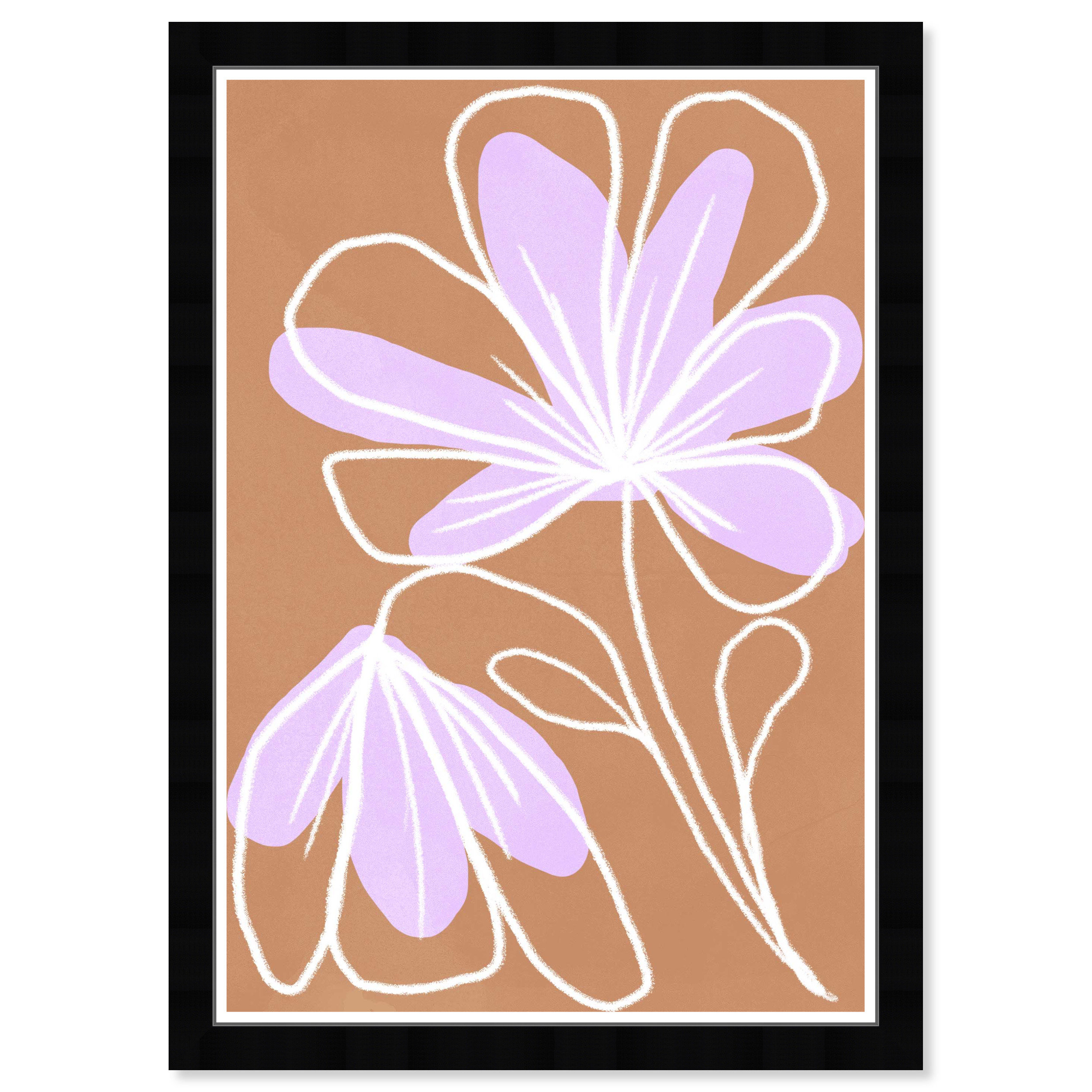 George Oliver Floral and Botanical Una Flor II Modern Brown Paper Wall ...