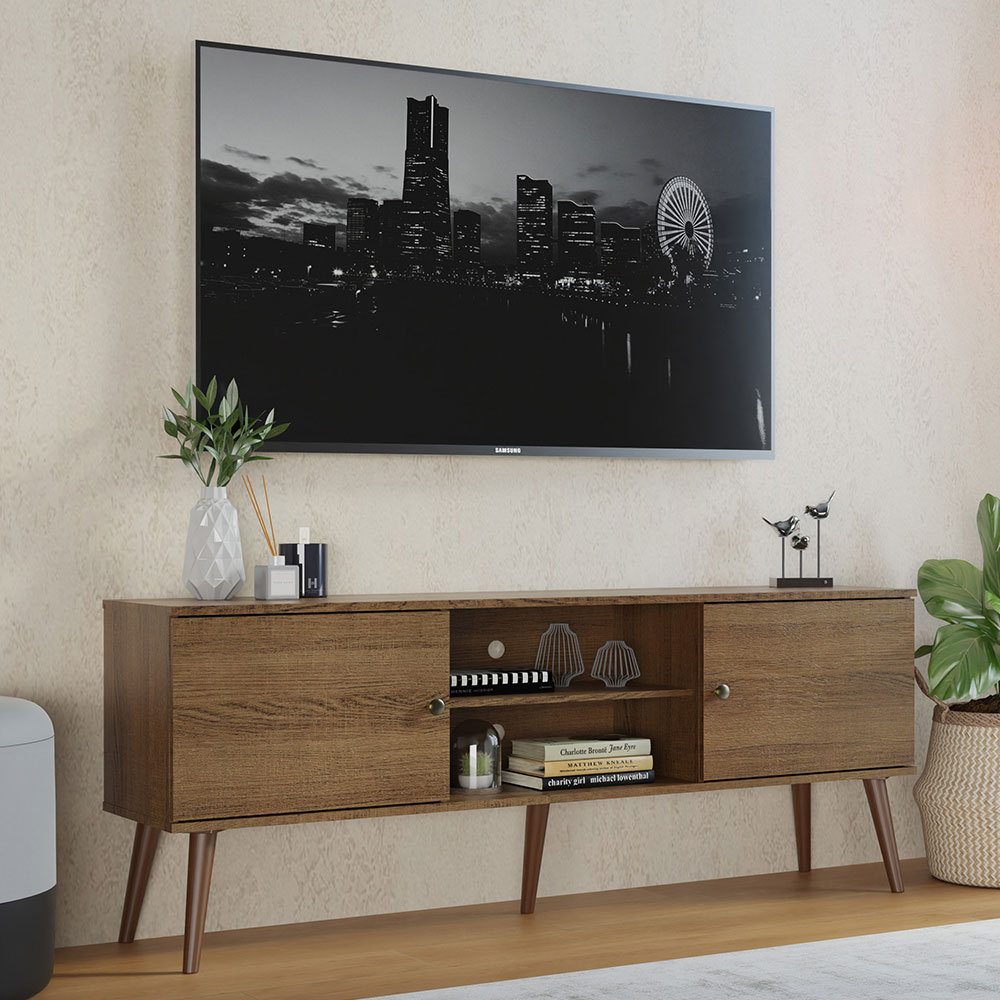 George Oliver Koeplin TV Stand Mid-Century Console with 2 Doors and 2 ...