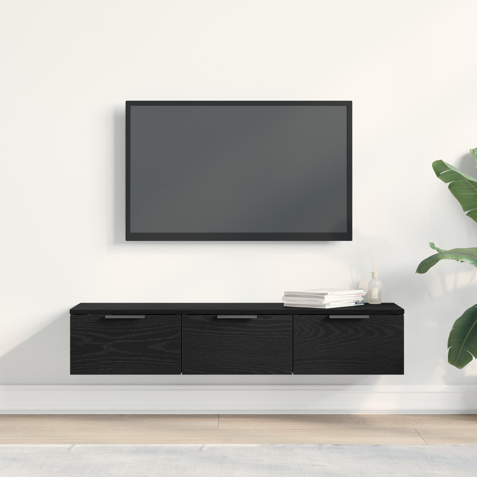 vidaXL Wall Cabinet Storage Cabinet Wall Unit with 3 Drawers Engineered ...