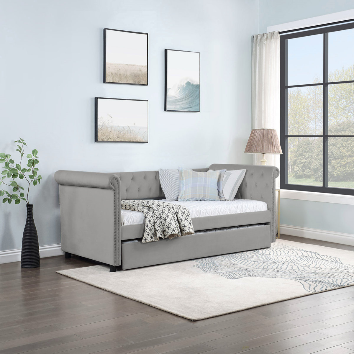 Lark Manor™ Daybed With Trundle Upholstered Tufted Sofa Bed, With ...