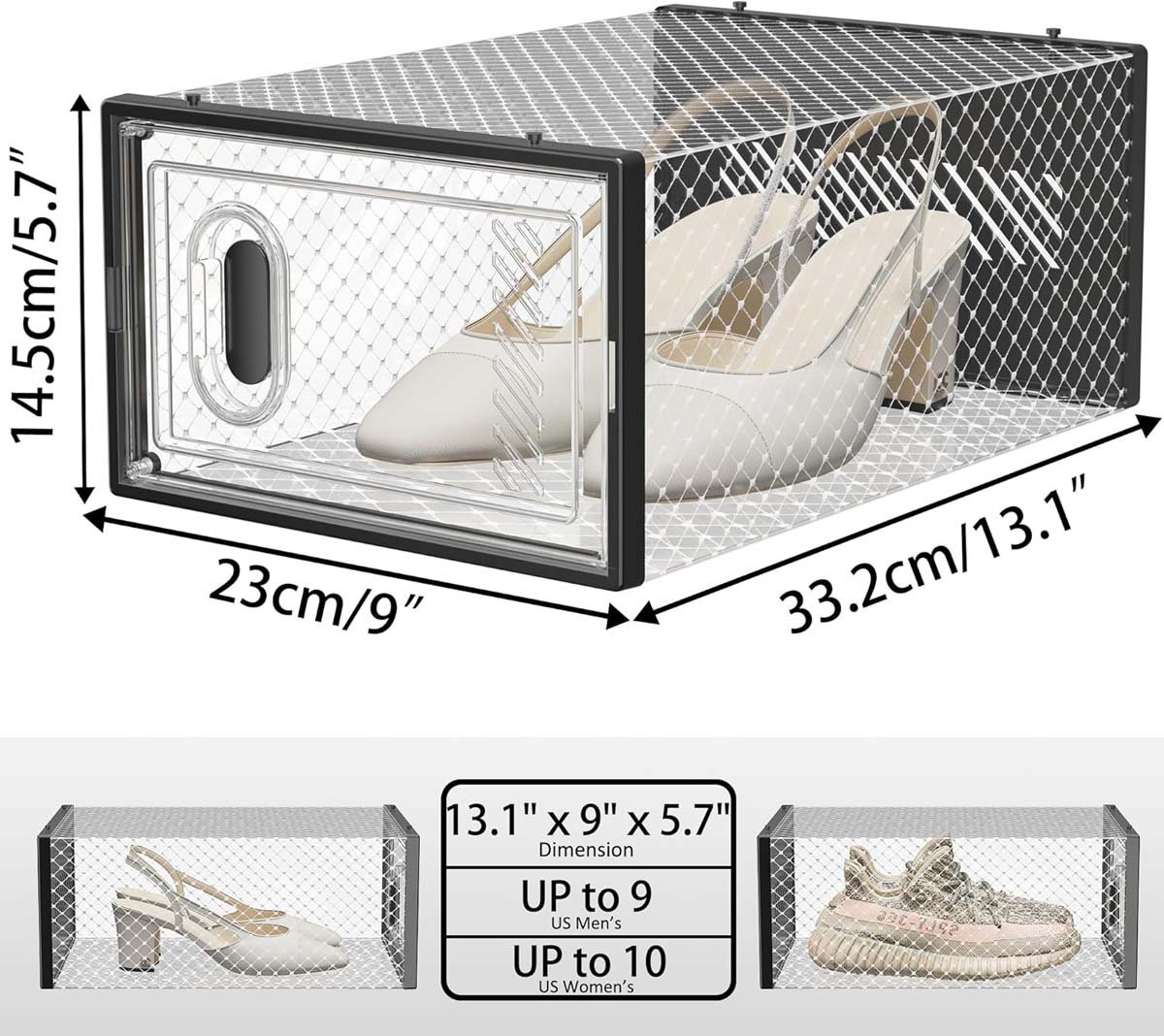 Rebrilliant 12 Pack Shoe Organizer For Closet, Shoe Boxes Clear Plastic ...