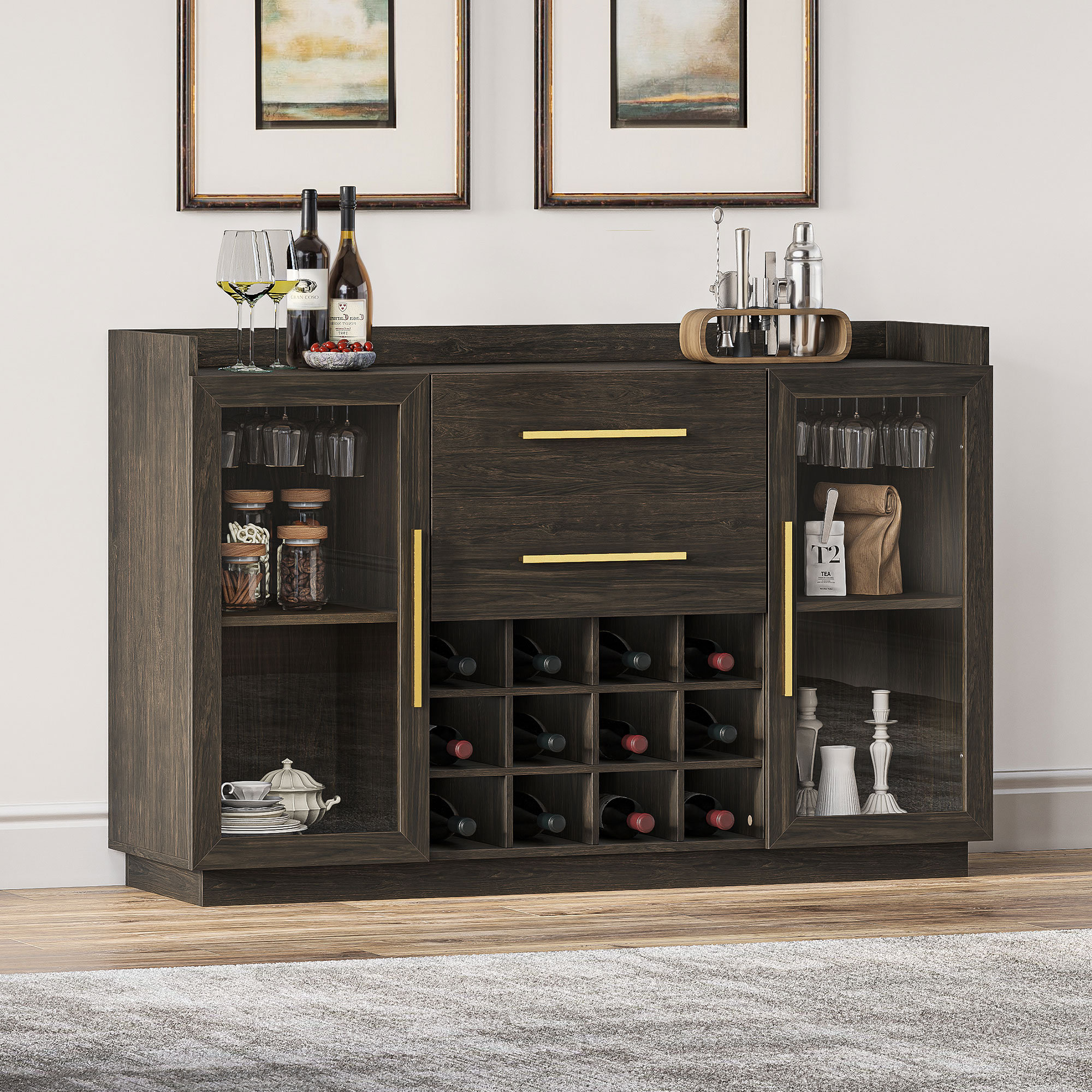 Ebern Designs Raymen 55.1'' Bar Cabinet & Reviews - Wayfair Canada