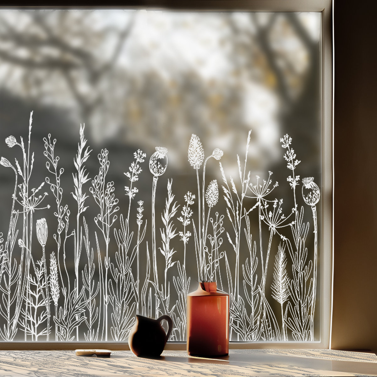 Winston Porter Pure White Grassland Window Decal & Reviews | Wayfair