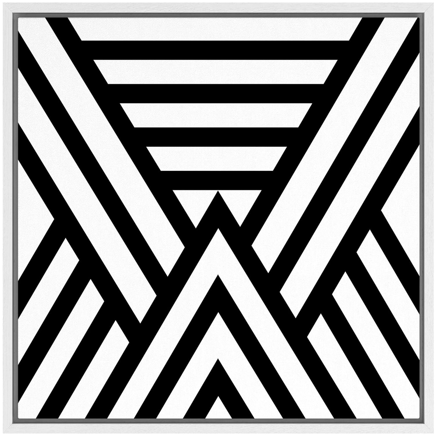 wall26 3D Optical Illusion Triangle Line Art Pattern Abstract Shapes ...