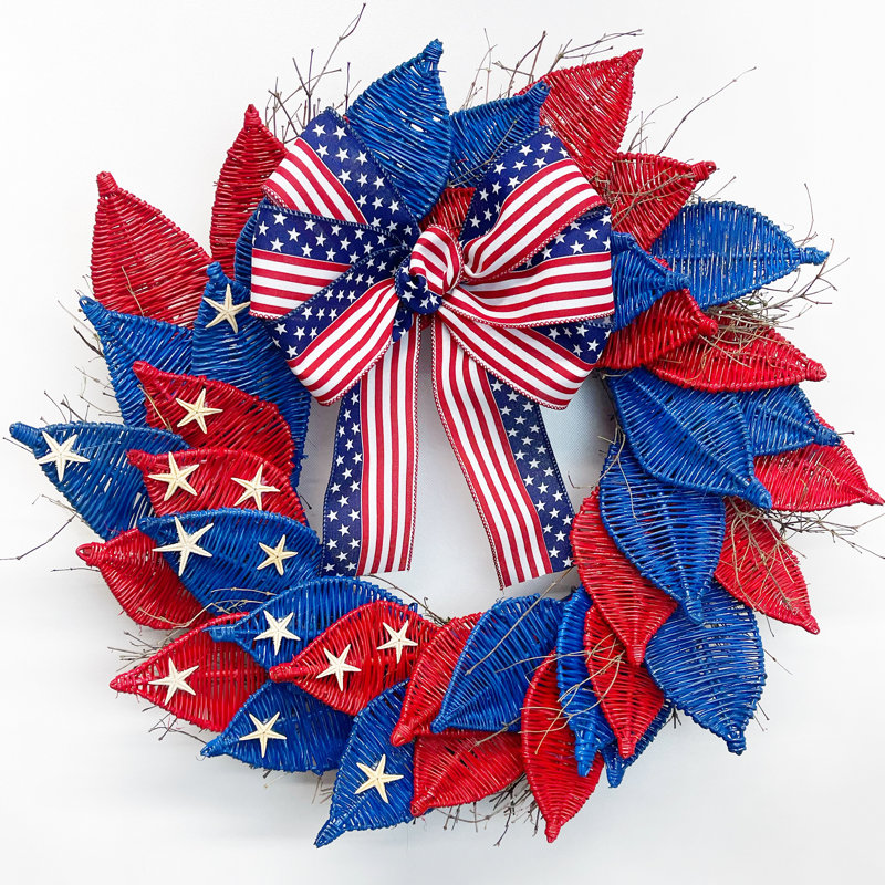The Holiday Aisle® Patriotic Seas 22" Dried Floral Wreath & Reviews ...