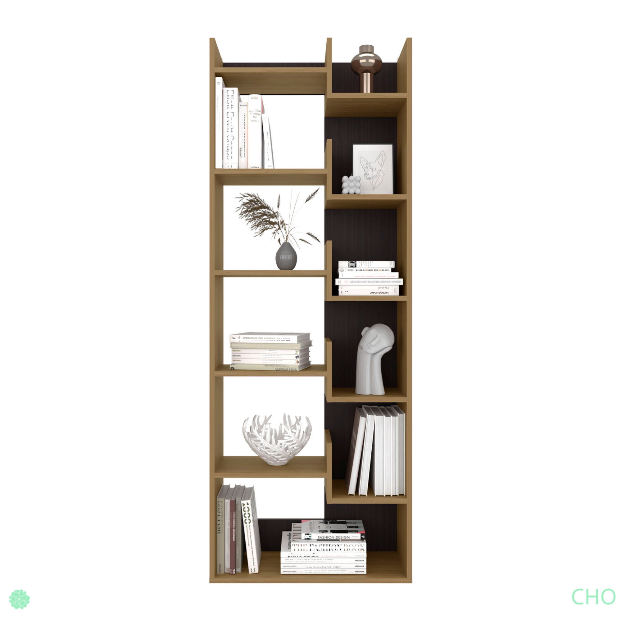 Ebern Designs Clover 67" Tall Free Standing 6-Tier Bookcase Storage ...