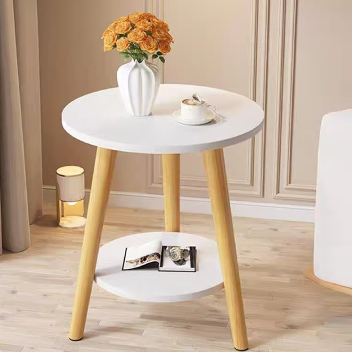 George Oliver 2-Tier End Table, Round Coffee Table | Wayfair