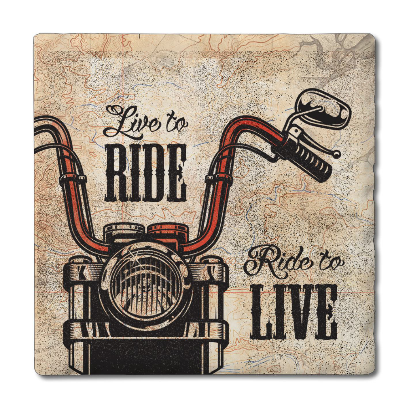 East Urban Home Motorcycle 4-Pack Tumbled Tile Stone Coasters | Wayfair