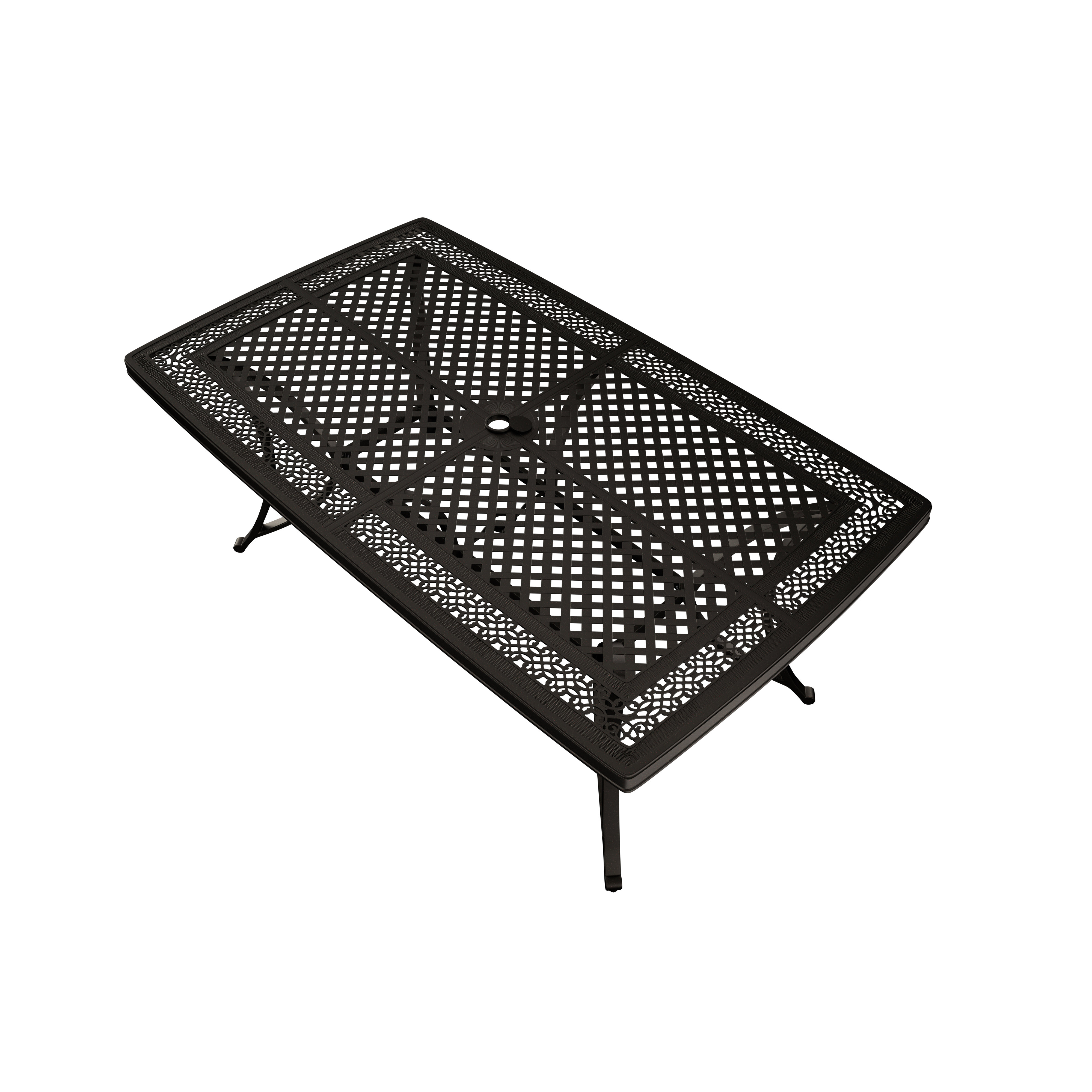 Red Barrel Studio® 72" Bronze Frame Outdoor Cast Aluminum Rectangular ...