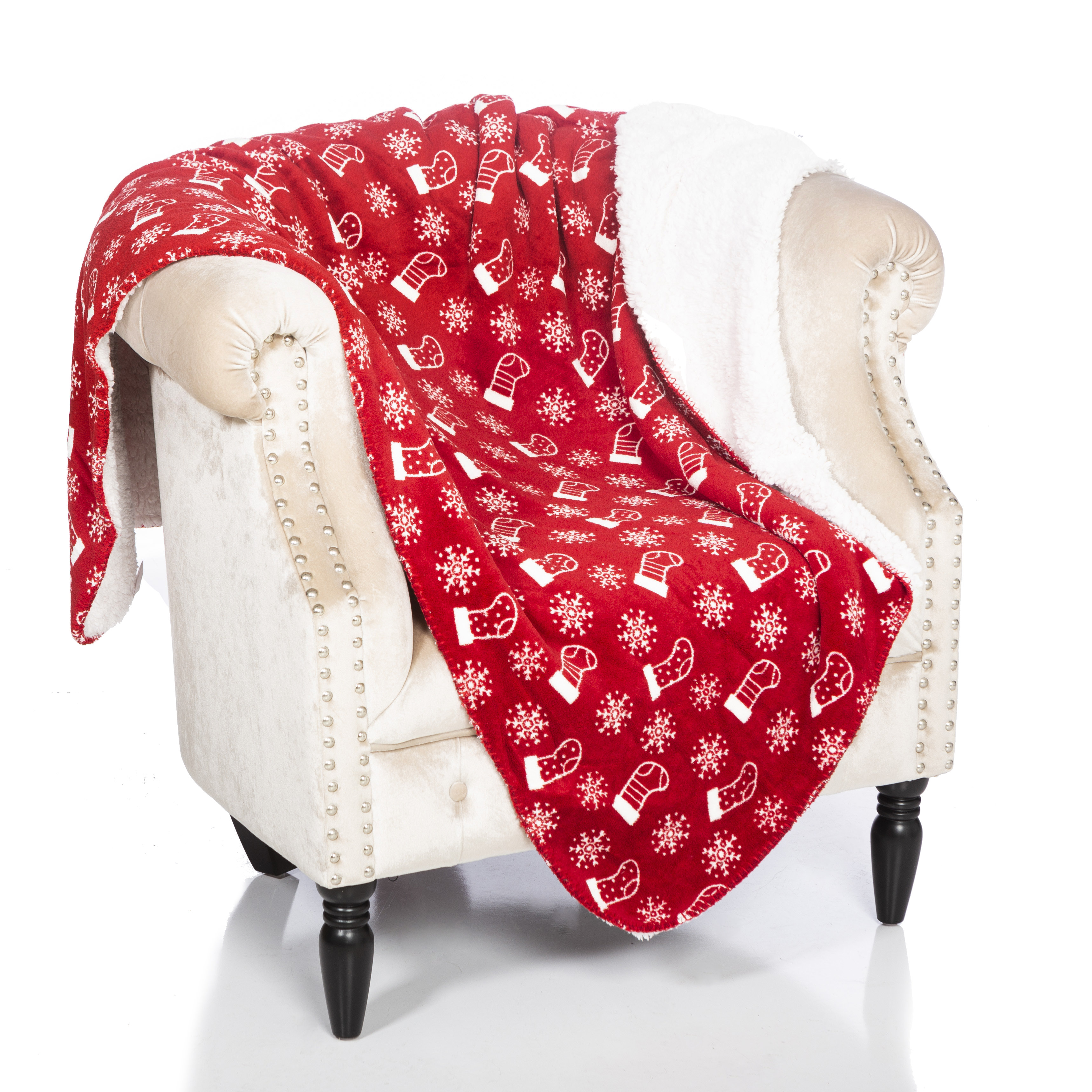The Holiday Aisle® Kennesaw Sherpa Fleece Throw | Wayfair