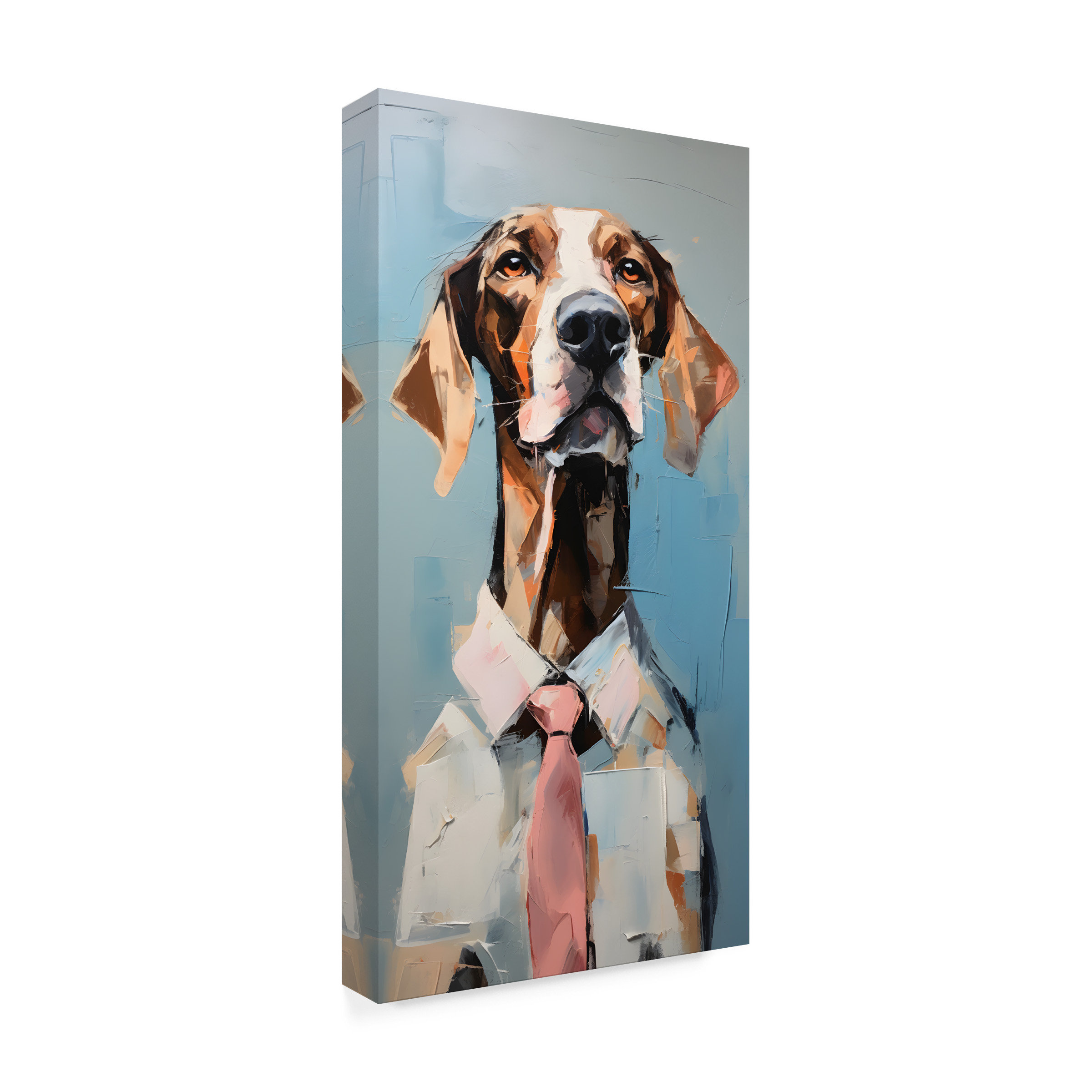 Trinx Krysztof Hound Shirt And Tie 1 On Canvas by Sean Parnell Print ...