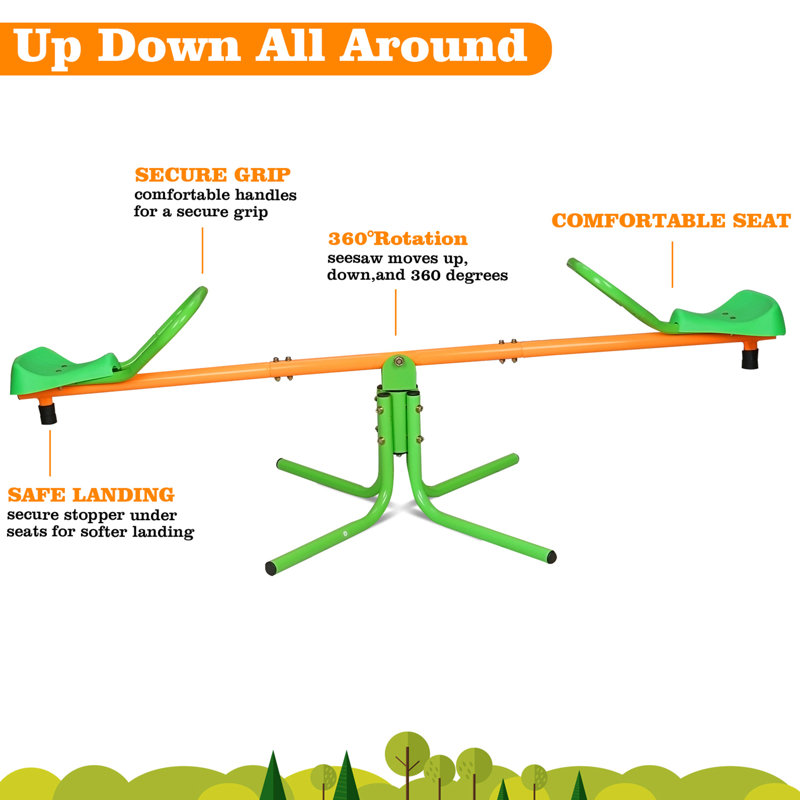 Arlmont & Co. Outdoor Rotating Seesaw 2 Persons 360 Degrees Rotation ...