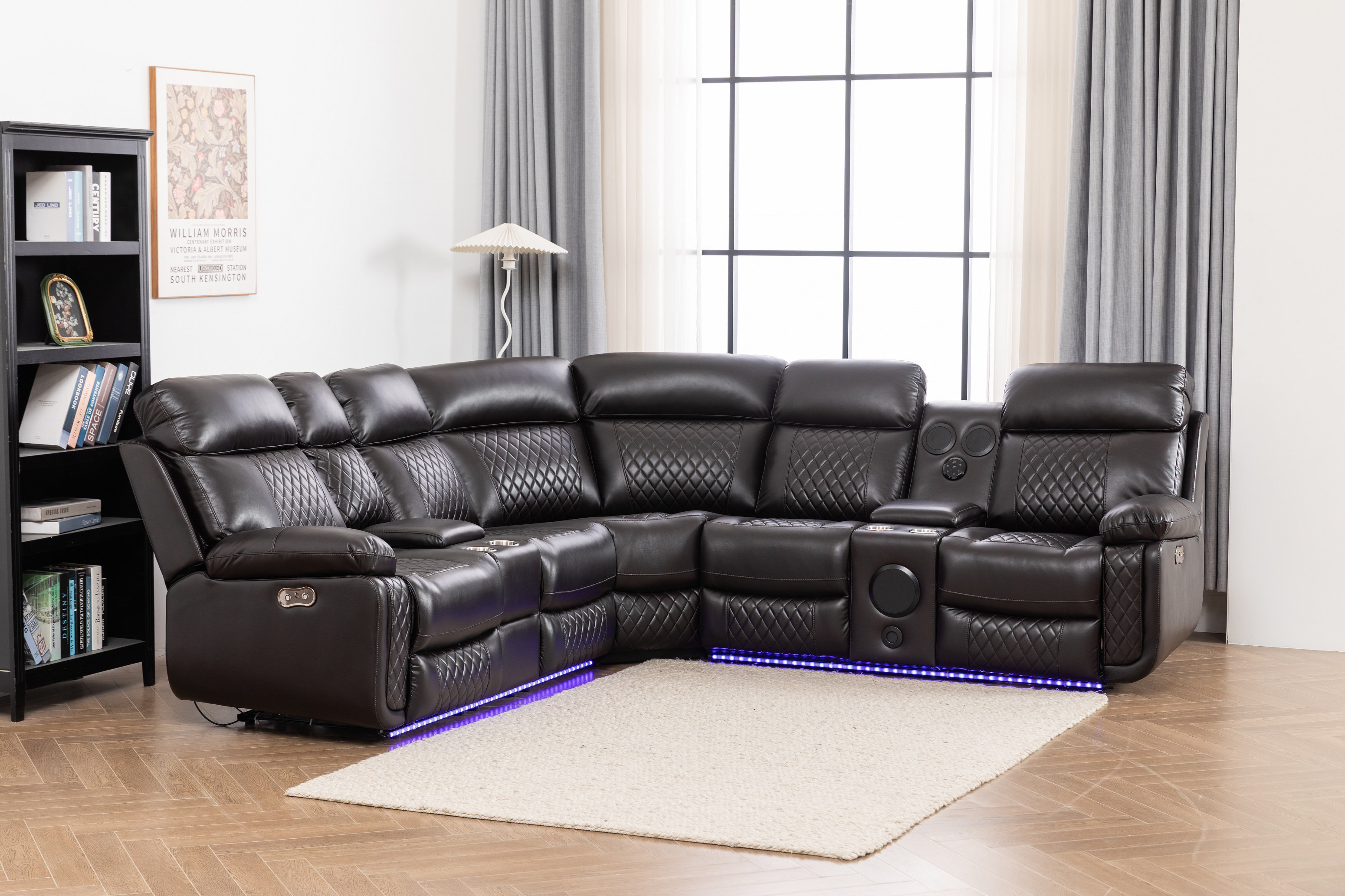 Brayden Studio Sectional 3-Piece 197”Recliner Sofa Set For Living Room ...