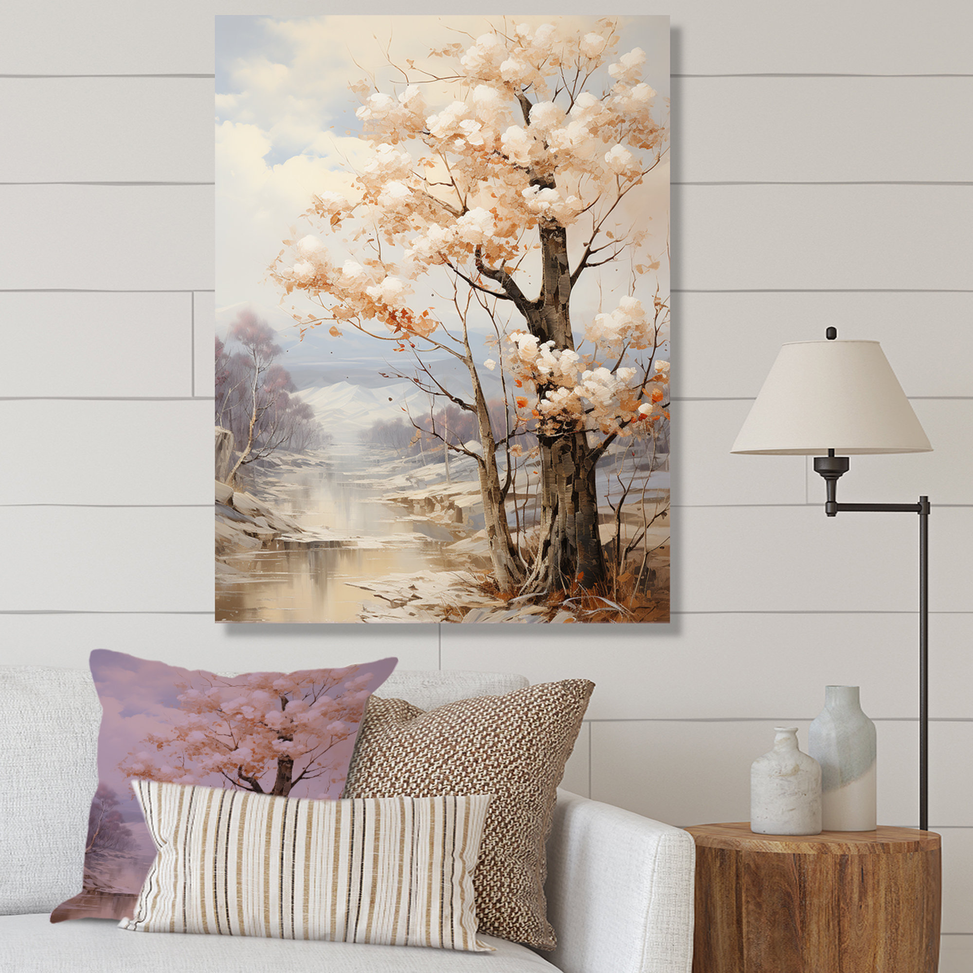 Millwood Pines Muted Tone Oak Trees In Autumn I - Tree Oak Wall Decor ...