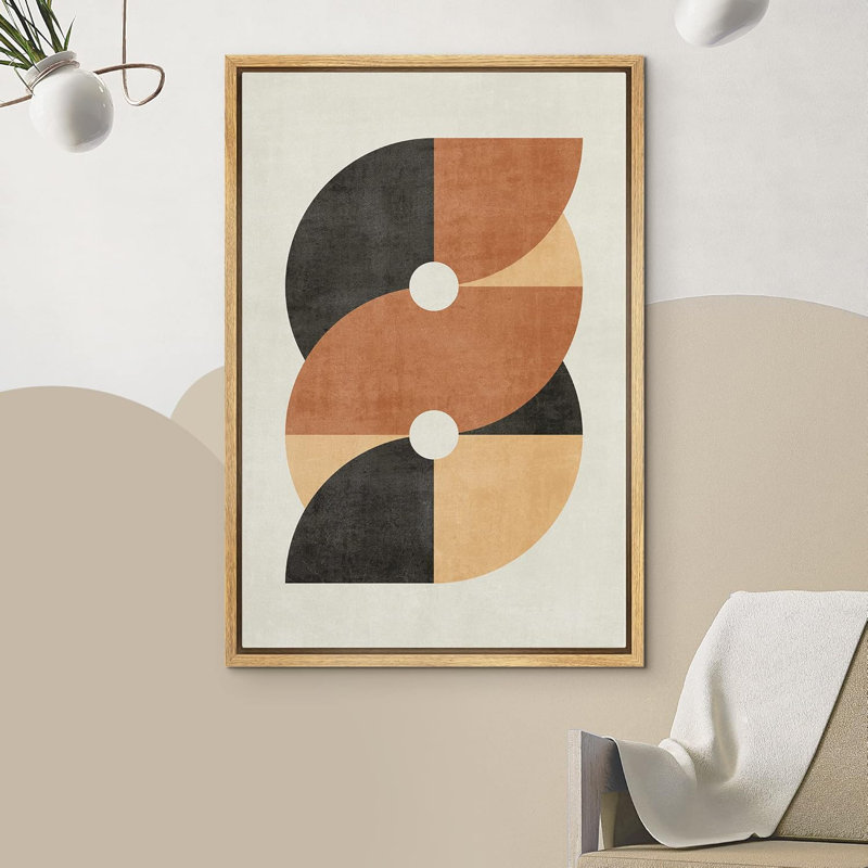 IDEA4WALL Mid Century Shape Mid-Century Brown Polygons Abstract ...