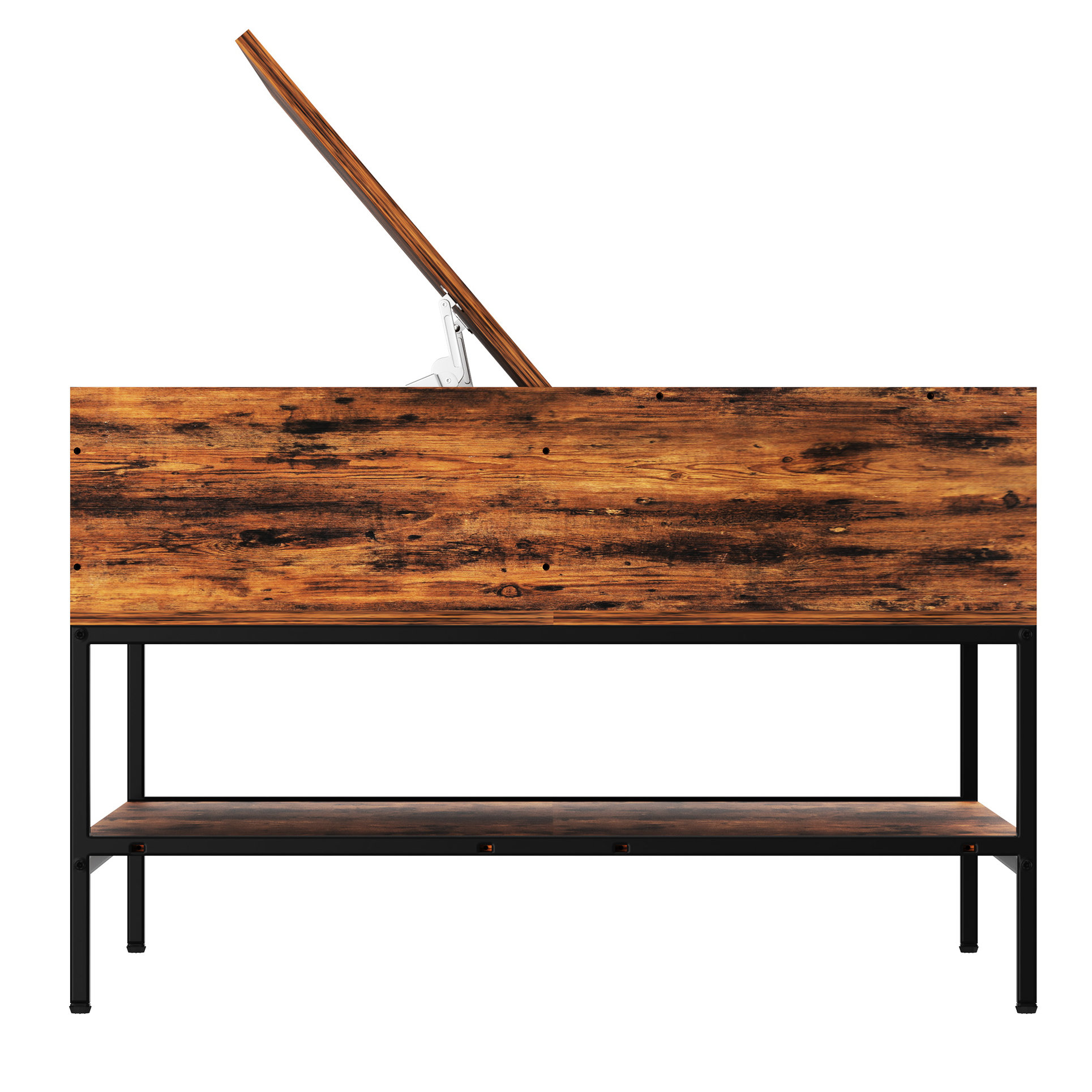 Latitude Run® Black Metal Flip - Top Coffee Table, 80 Degree Top, 6.7 ...