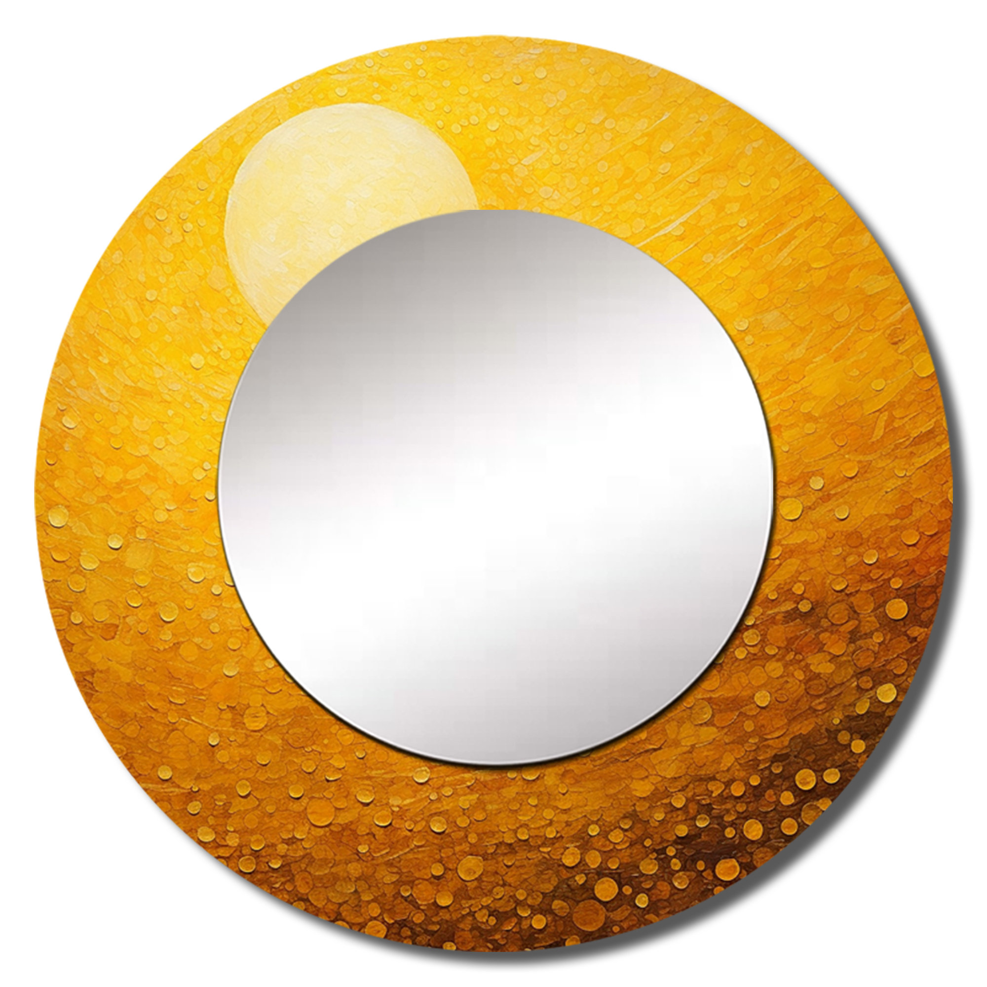 Design Art Moon Lemon Light Fantasy I - Moon Wall Mirror, Space Round ...
