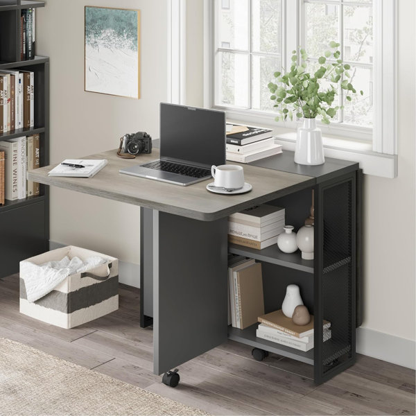 gaomon Space Saving Folding Dining Table With 2 Tier Storage-Extendable ...