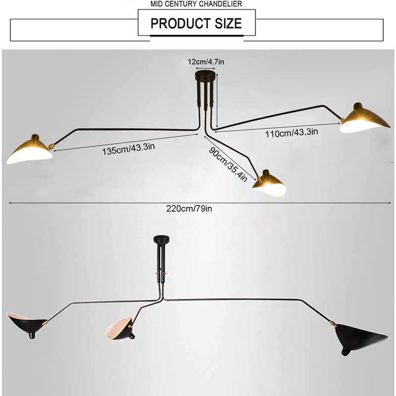 George Oliver Ibraheim 3 - Light Sputnik Classic Chandelier with ...