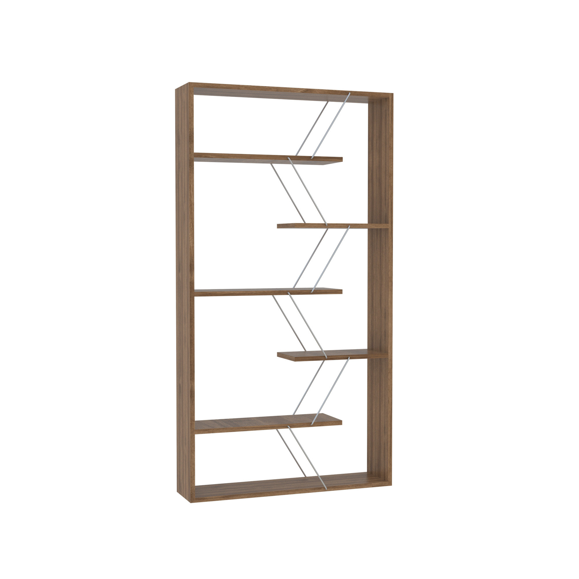 17 Stories Furnish Home Store Wood Frame Etagere Open Back 6 Shelves ...