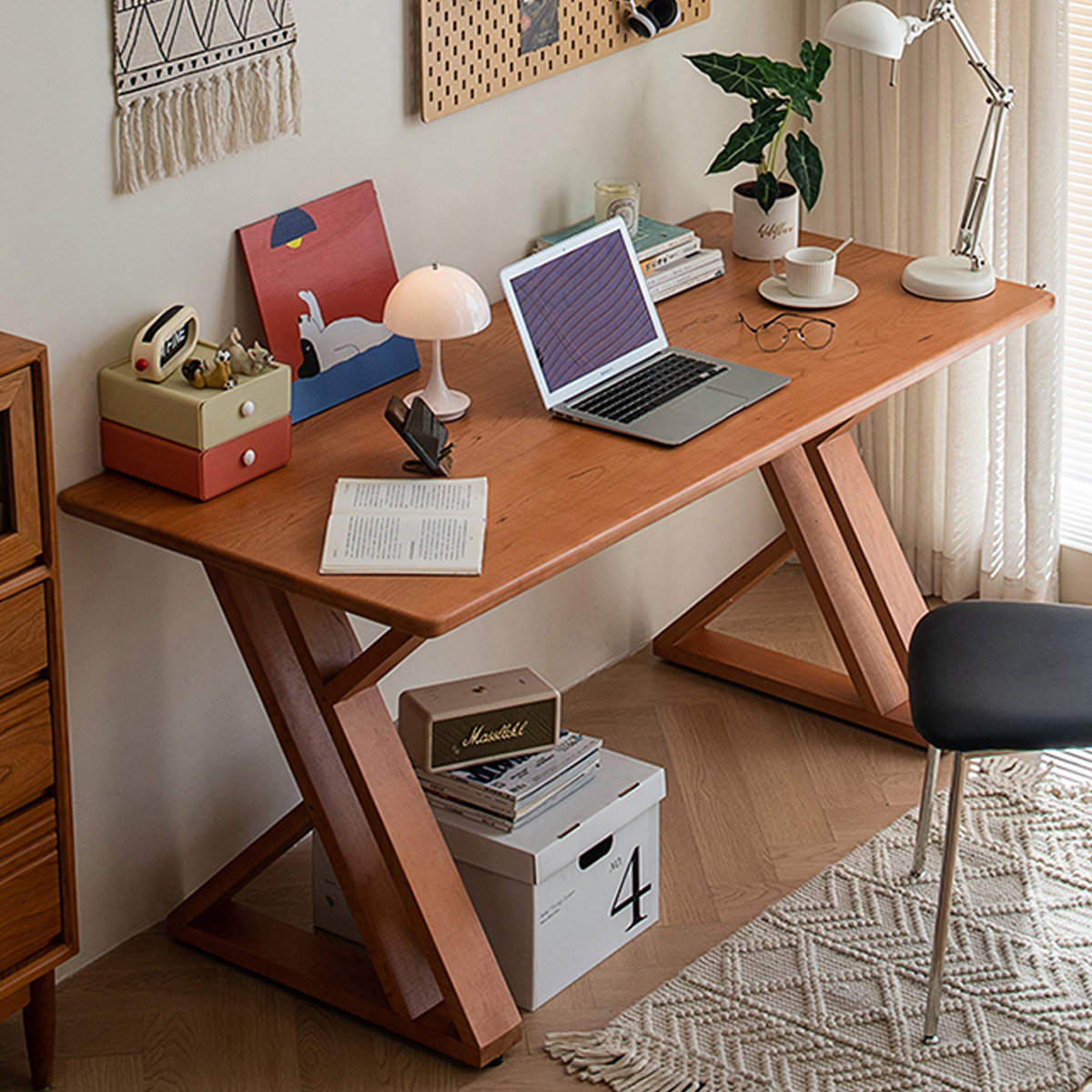 Cozynest Burlywood Rectangular Solid Wood desks | Wayfair