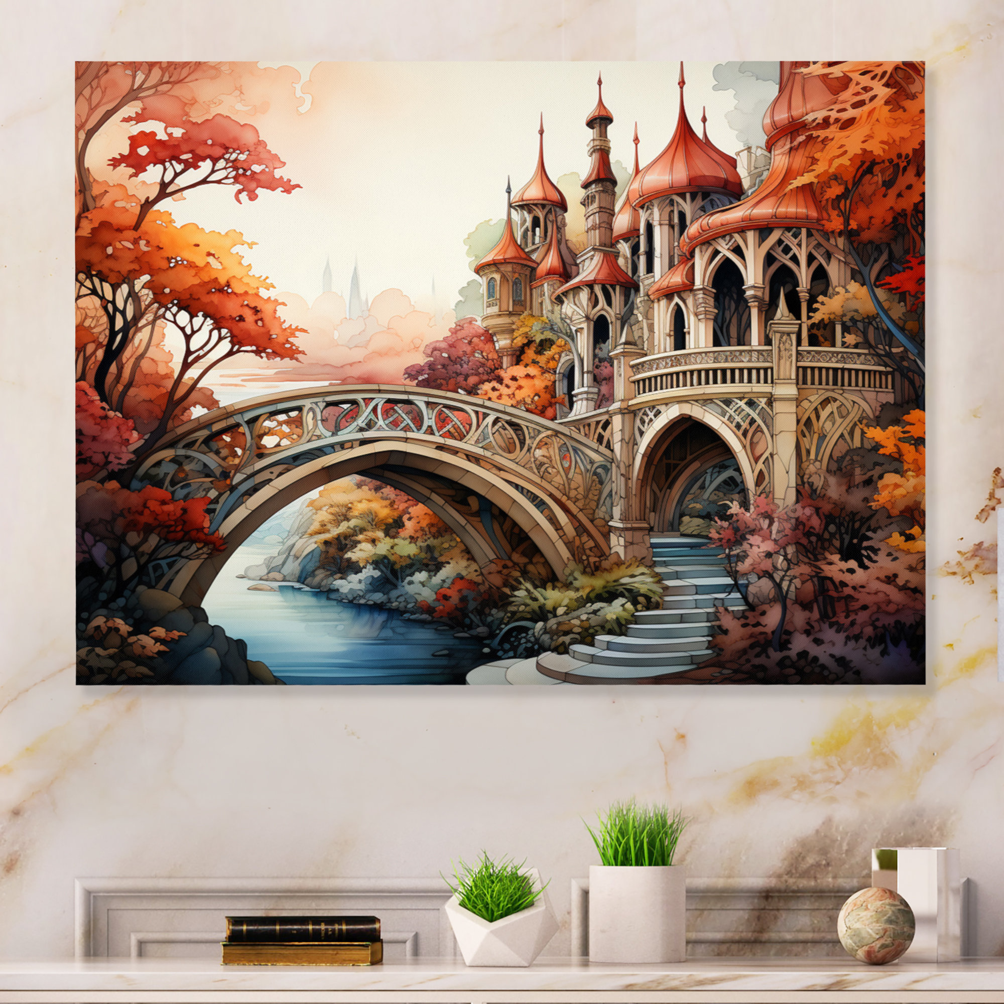 Canora Grey Orange Bridge Whimsical Archway - Architecture Metal Wall ...