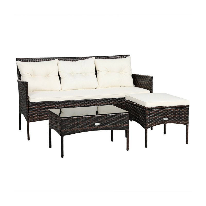Costway 3 Piece Sofa Seating Group with Cushions & Reviews | Wayfair
