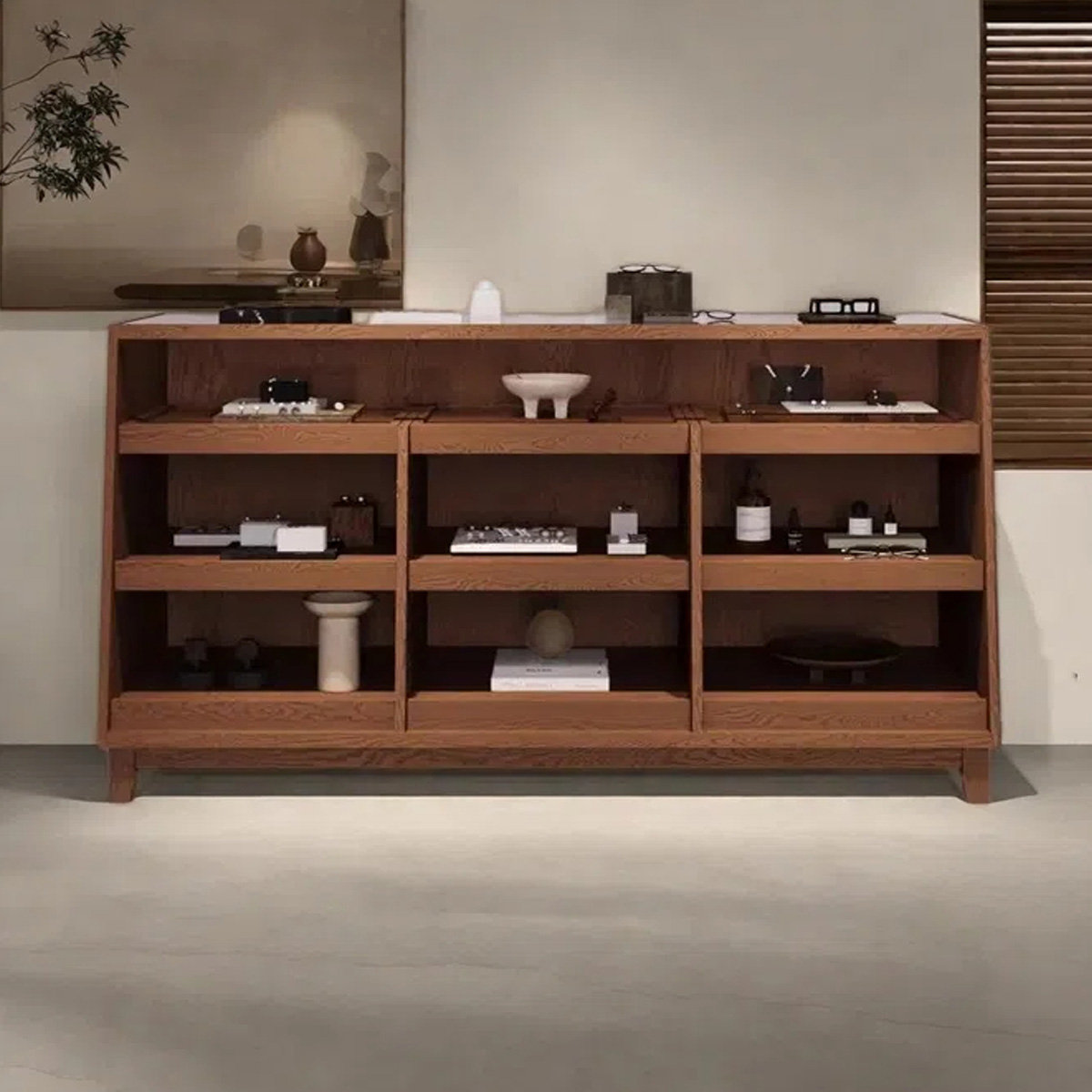 Artistic Soul XKX Premium Furniture Brown Wooden Display Case with ...