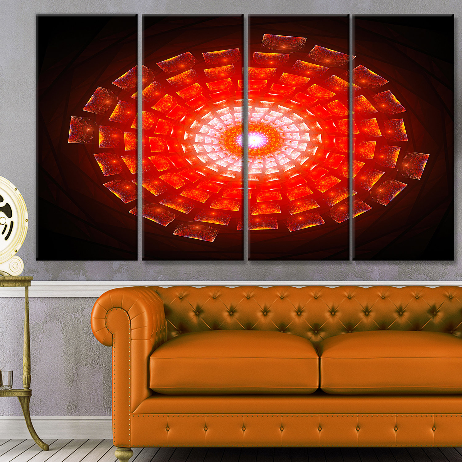 Design Art 'Circular Vortex Broken Particles' Graphic Art Print Multi ...