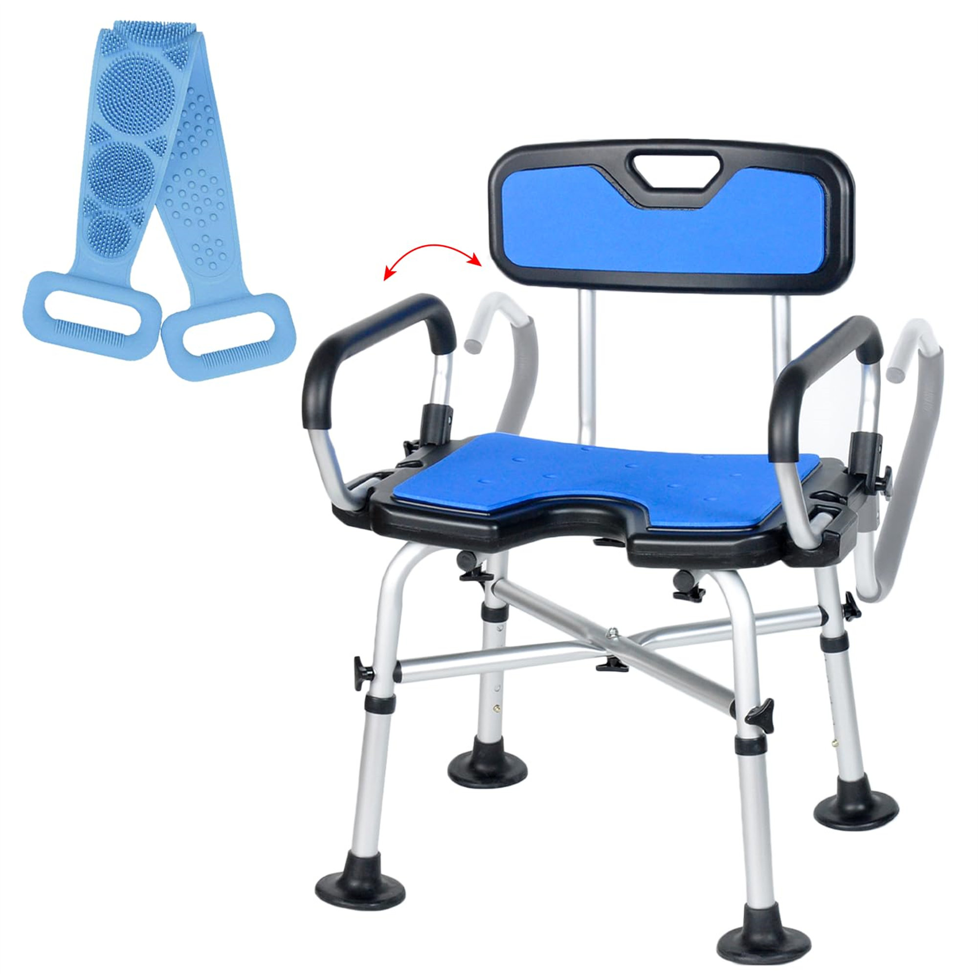 Ebern Designs Shower Chair, Moveable Armrests & Fixed Backrest Shower ...