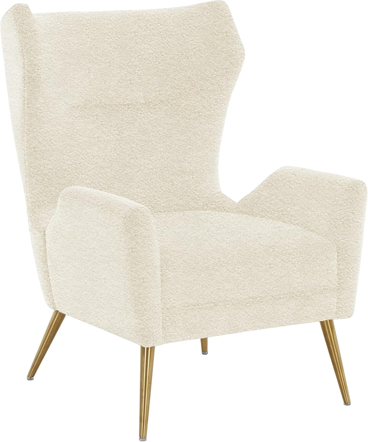 George Oliver Sebastian Morden White Fake Fur Wingback Armchair High ...