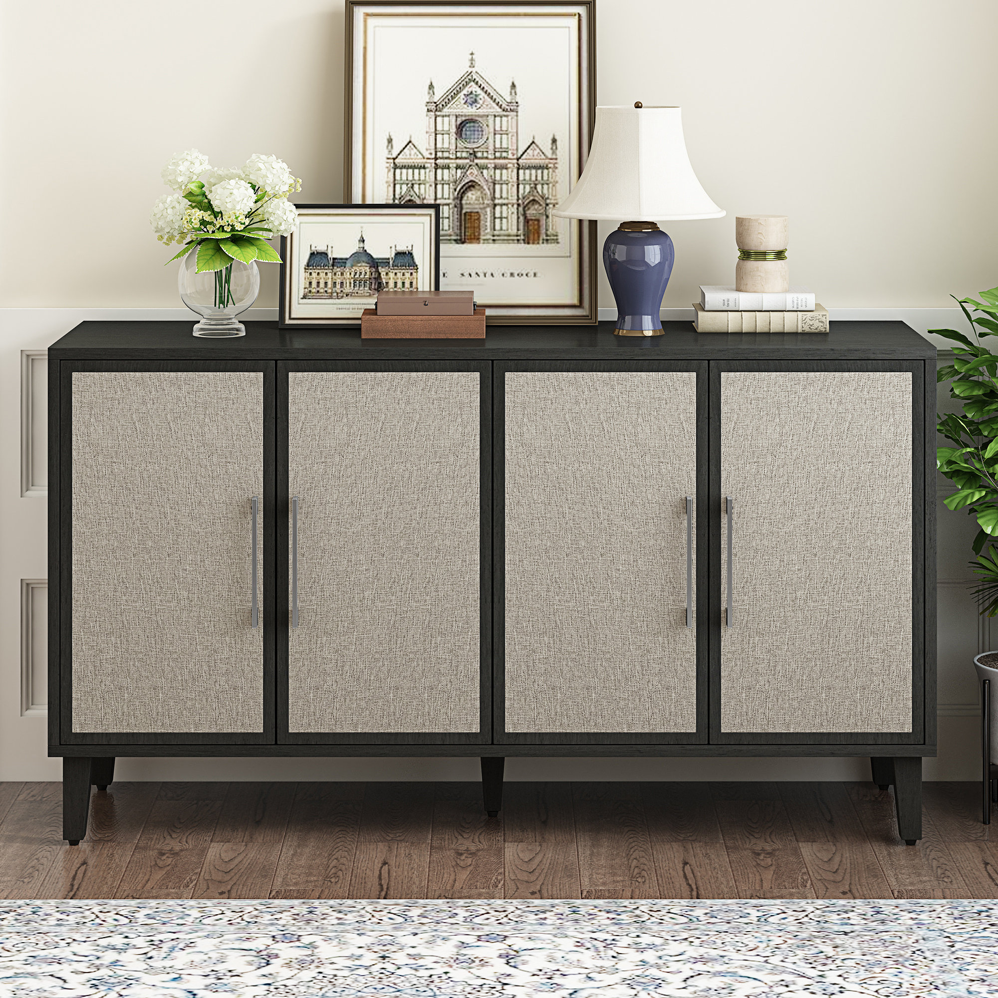 Latitude Run® Light Luxury Style Cabinet With Four Linen Cabinet Doors ...
