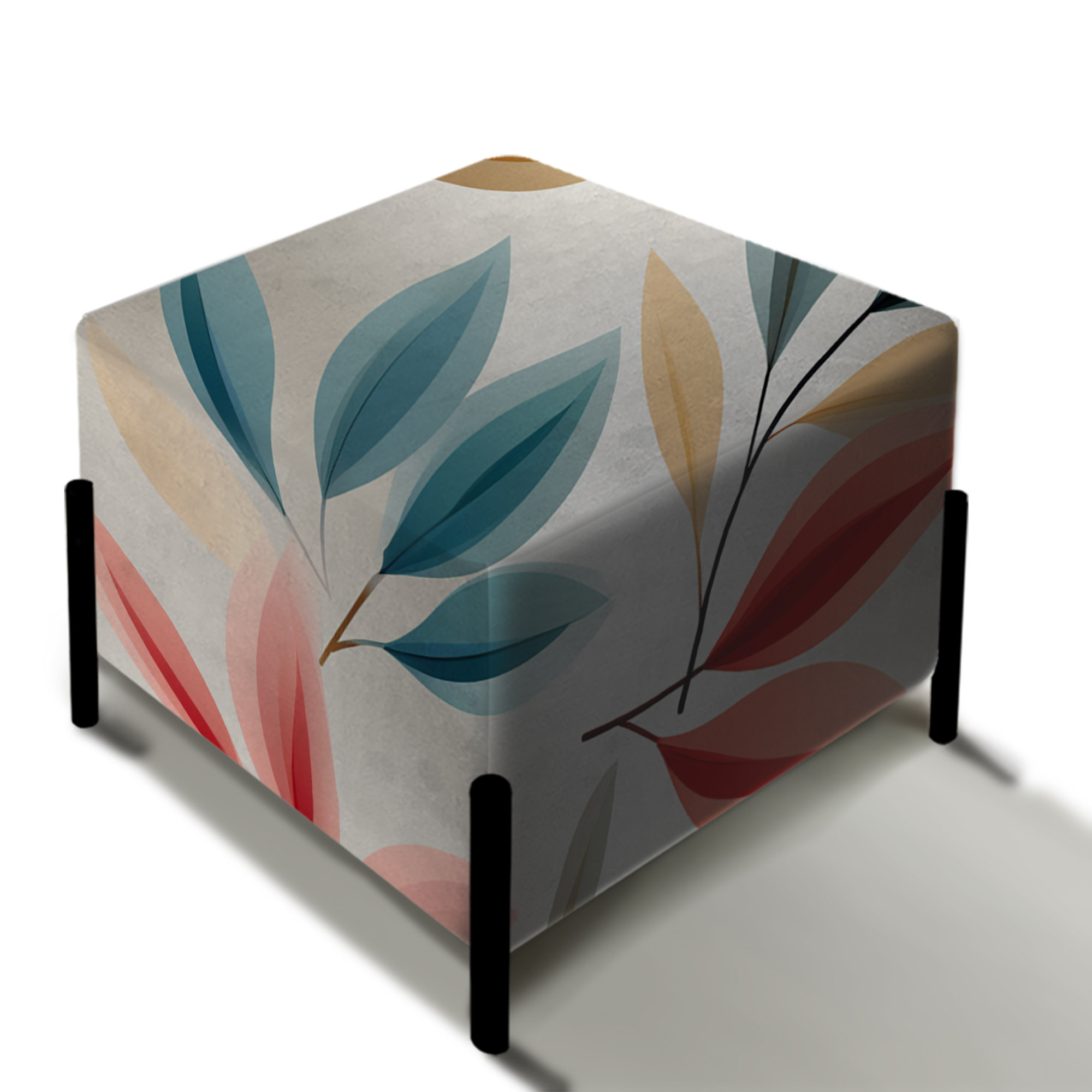 Design Art Modern Elegance - Floral Square Ottoman | Wayfair
