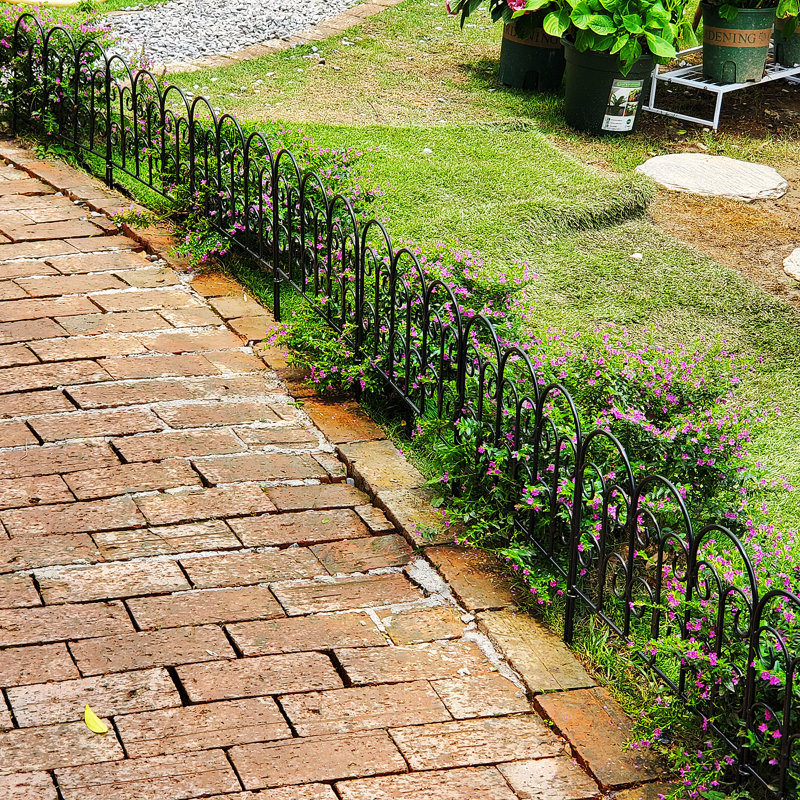 SCENDOR 5 Pcs Decorative Garden Border Fence Panel 18"W x 16"H, Edging ...