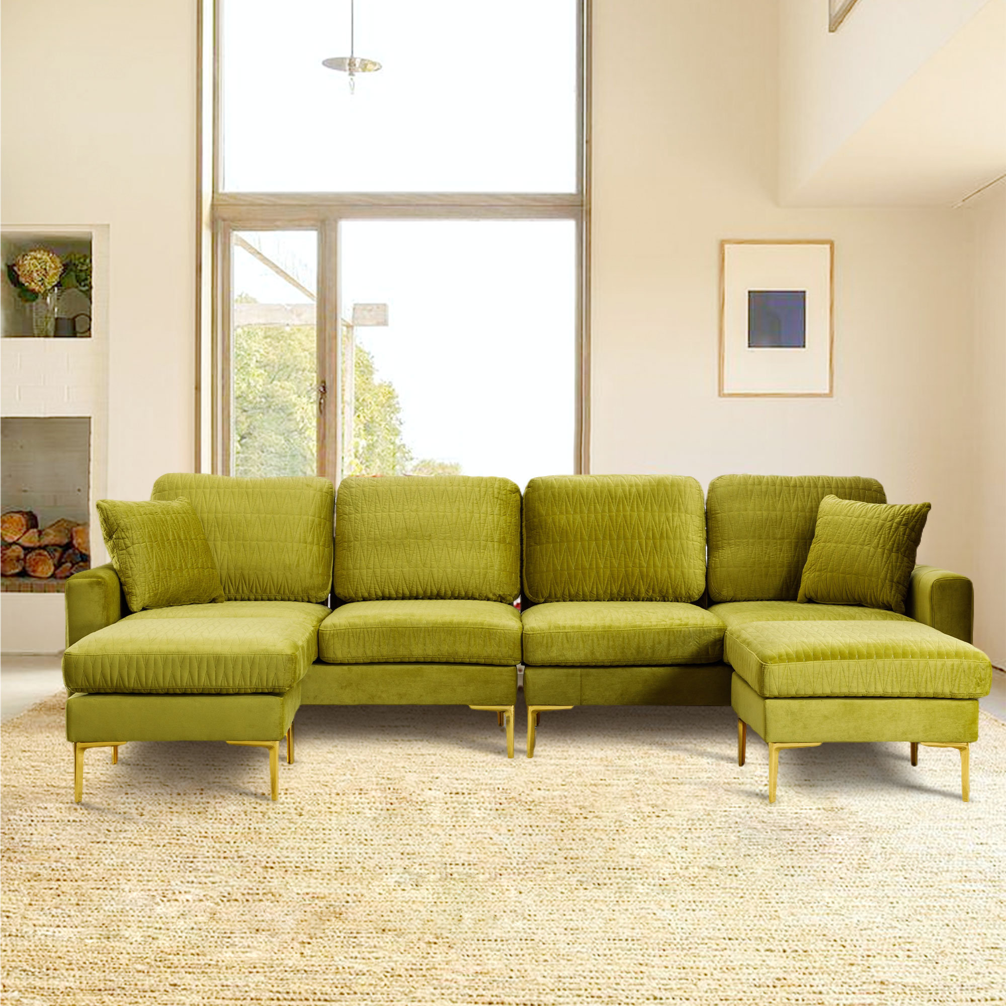 Mercer41 Fenke Upholstered Sofa & Chaise | Wayfair