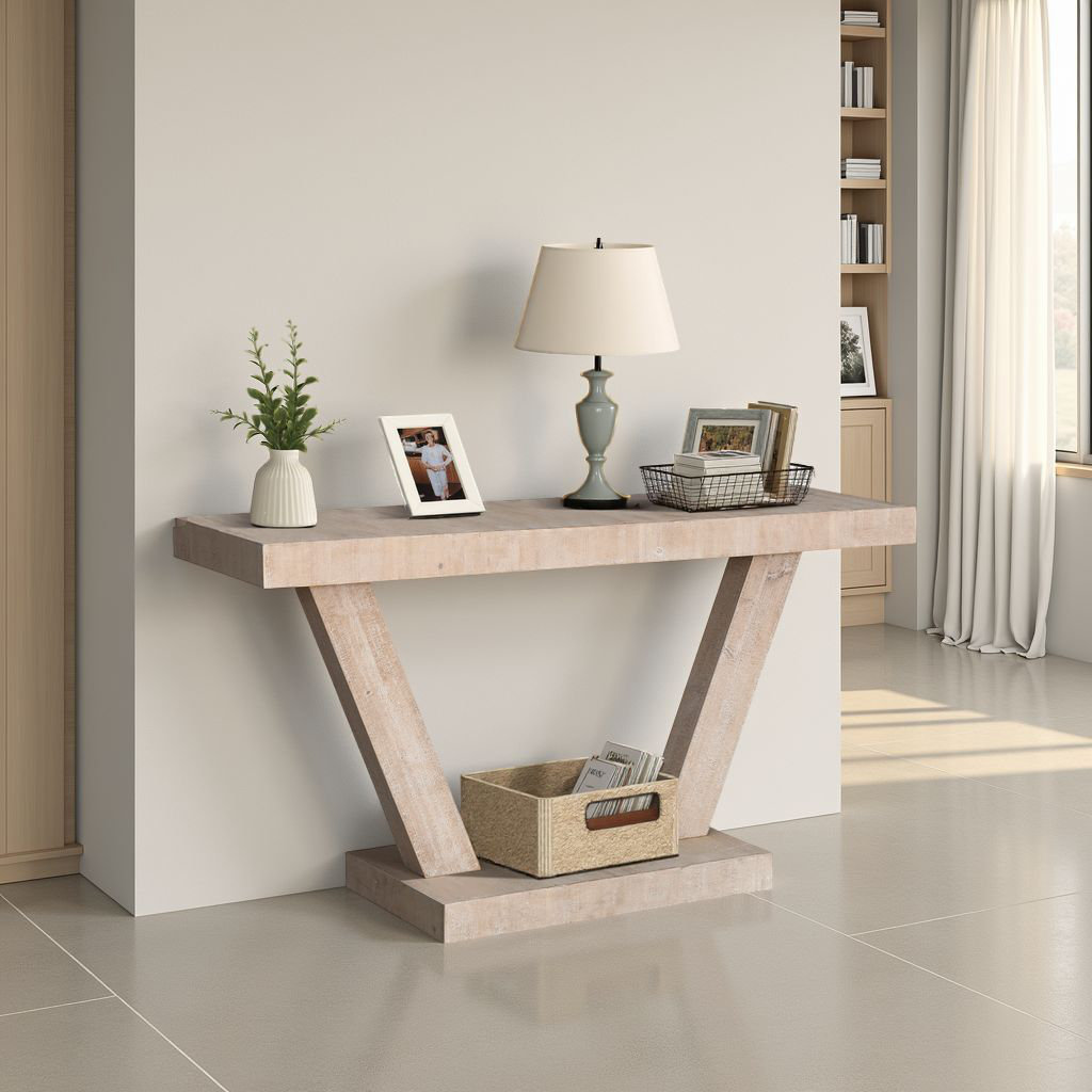 Hokku Designs 60" Vintage Distressed Entryway Bench - 2-Tier Farmhouse ...