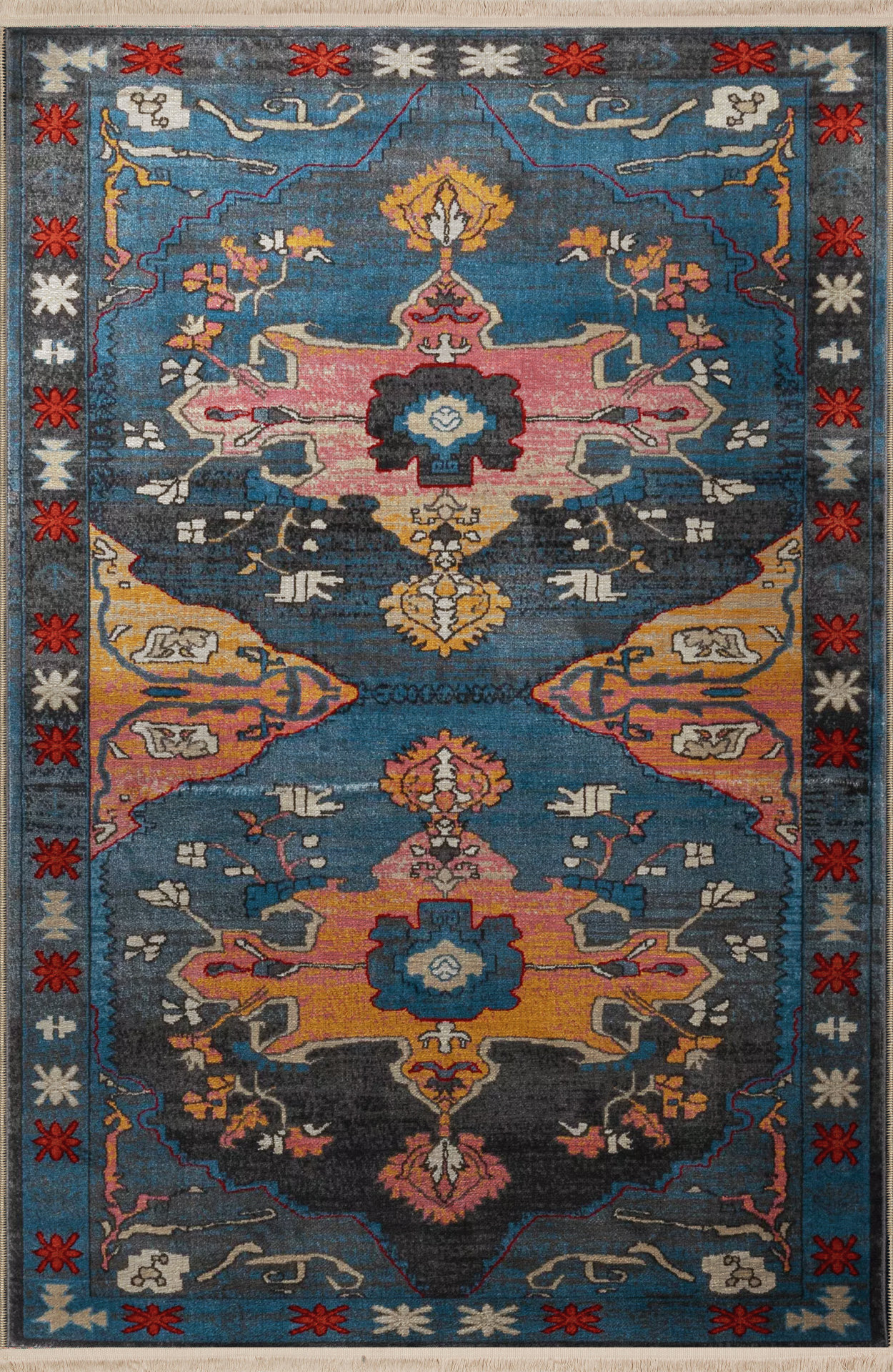 Bloomsbury Market Blue-Themed Multi-Colored Traditional Motif Patterned ...