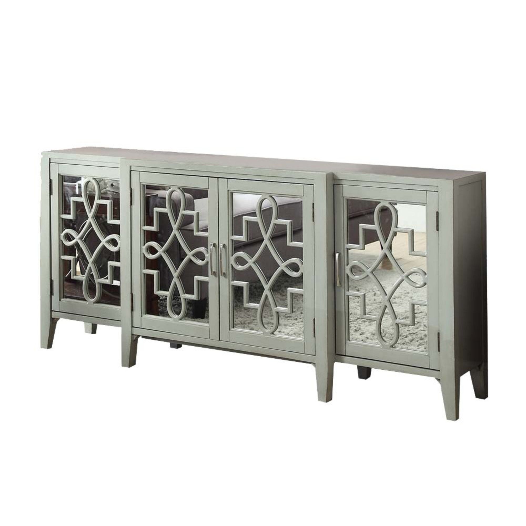 Rosalind Wheeler Kacia Antique Gray Finish Console Cabinet | Wayfair