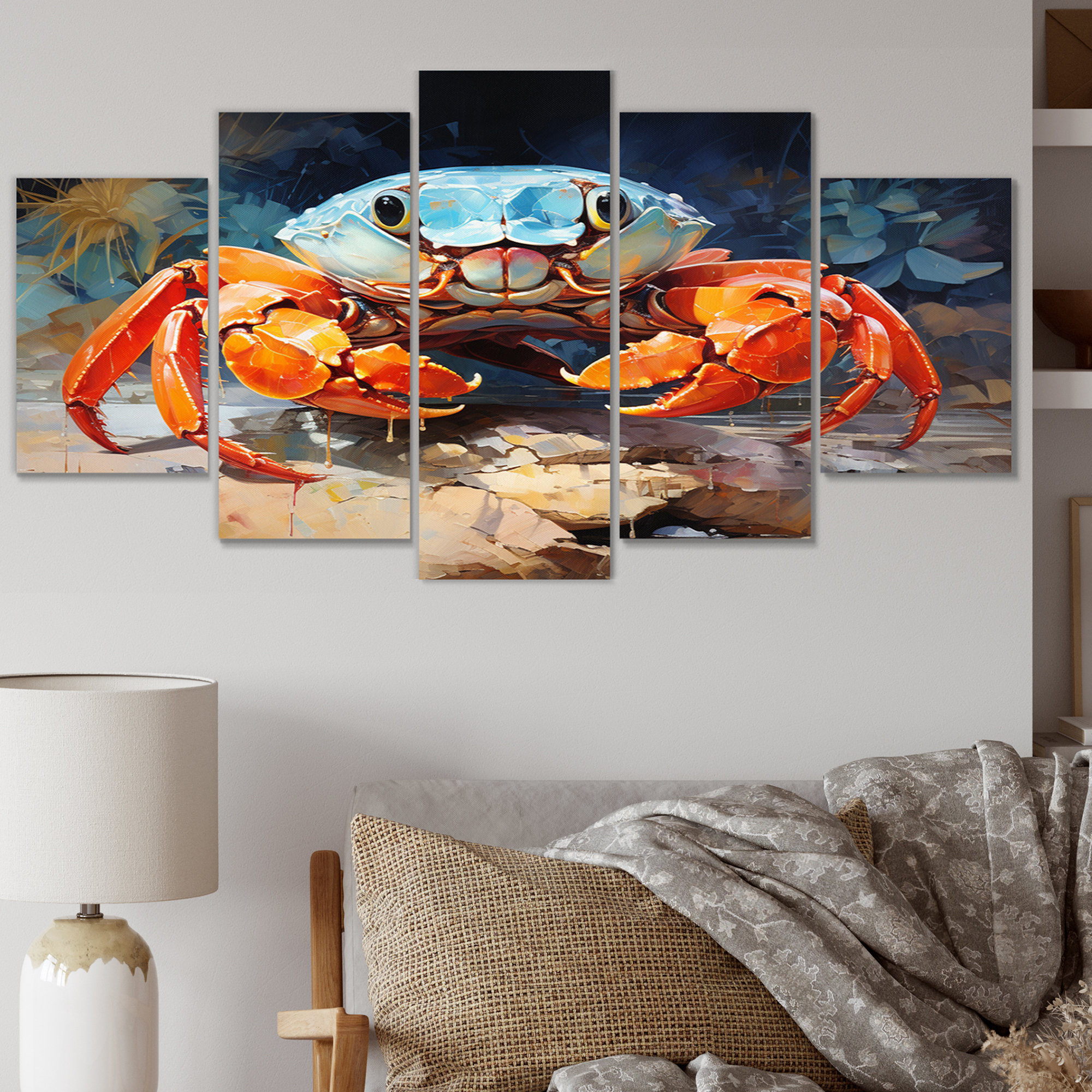 Highland Dunes Crab Coastal Guardian Collage - Animals Wall Art Living ...