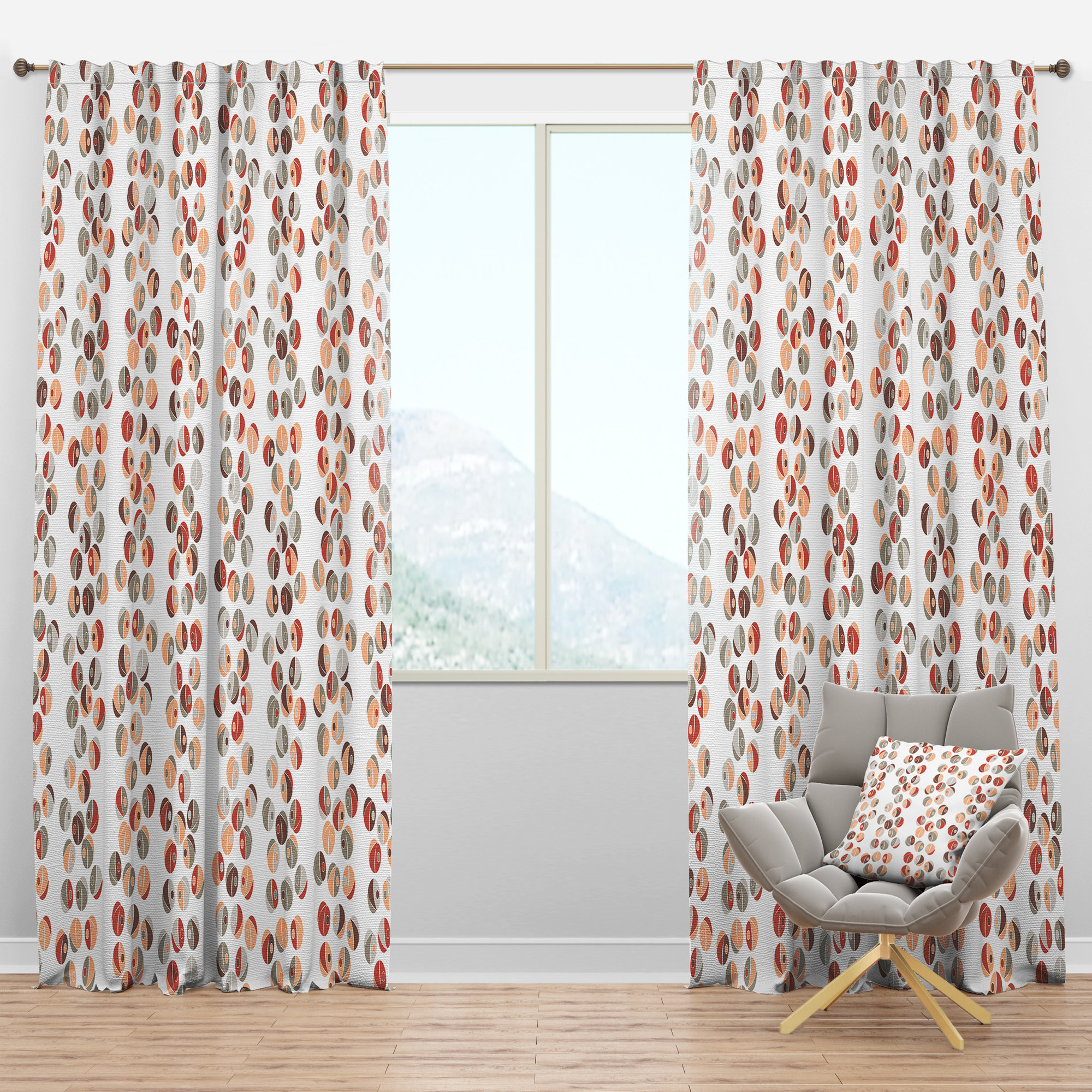 Design Art Retro Abstract Design XIX - Abstract Curtain - Velvet Room ...