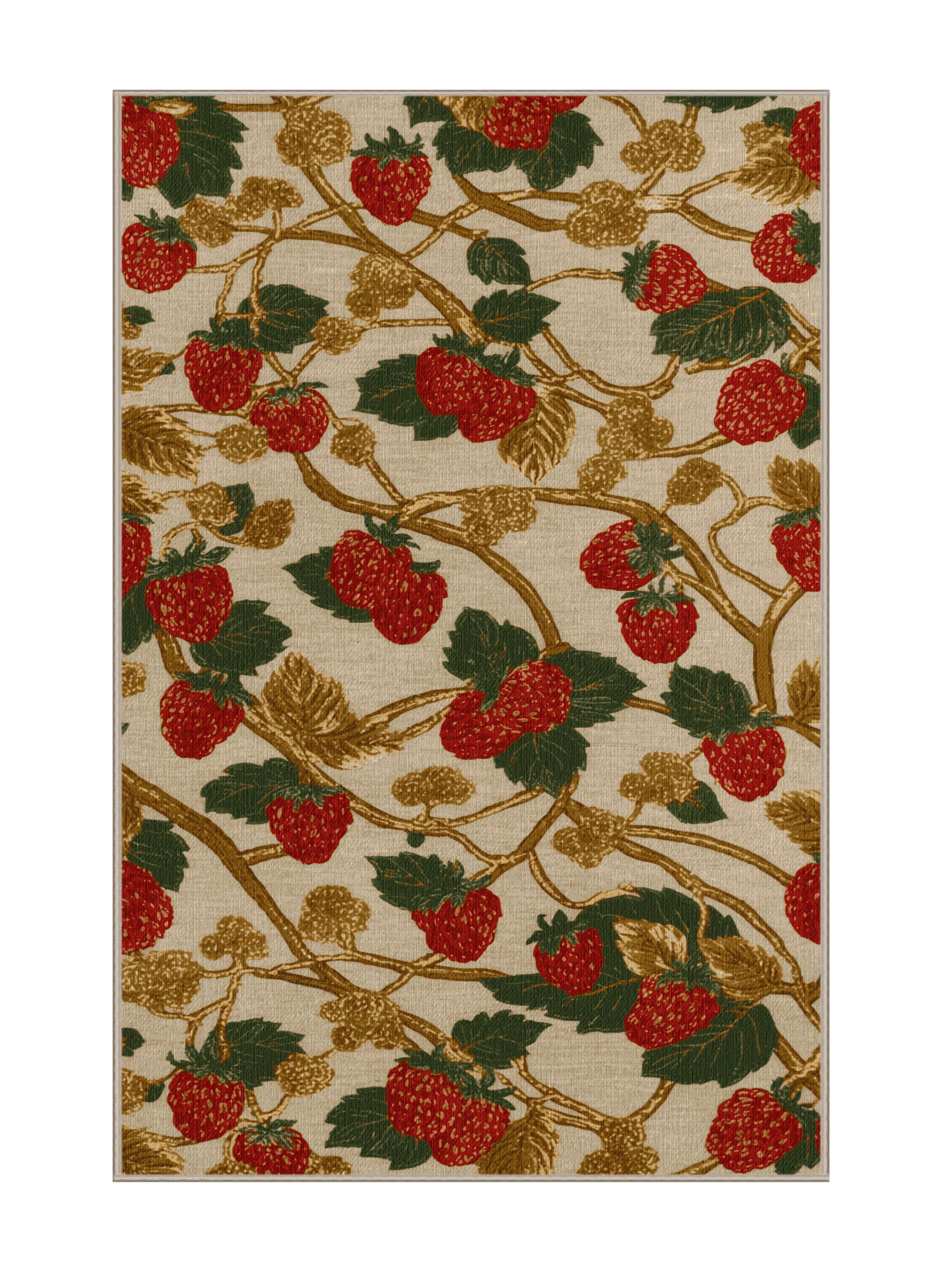 Foundry Select Washable Raspberry Golden Fruits Area Rug | Wayfair