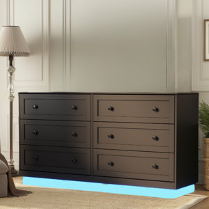 Wrought Studio™ Floating Dresser for Bedroom with 6 Drawer, Modern ...
