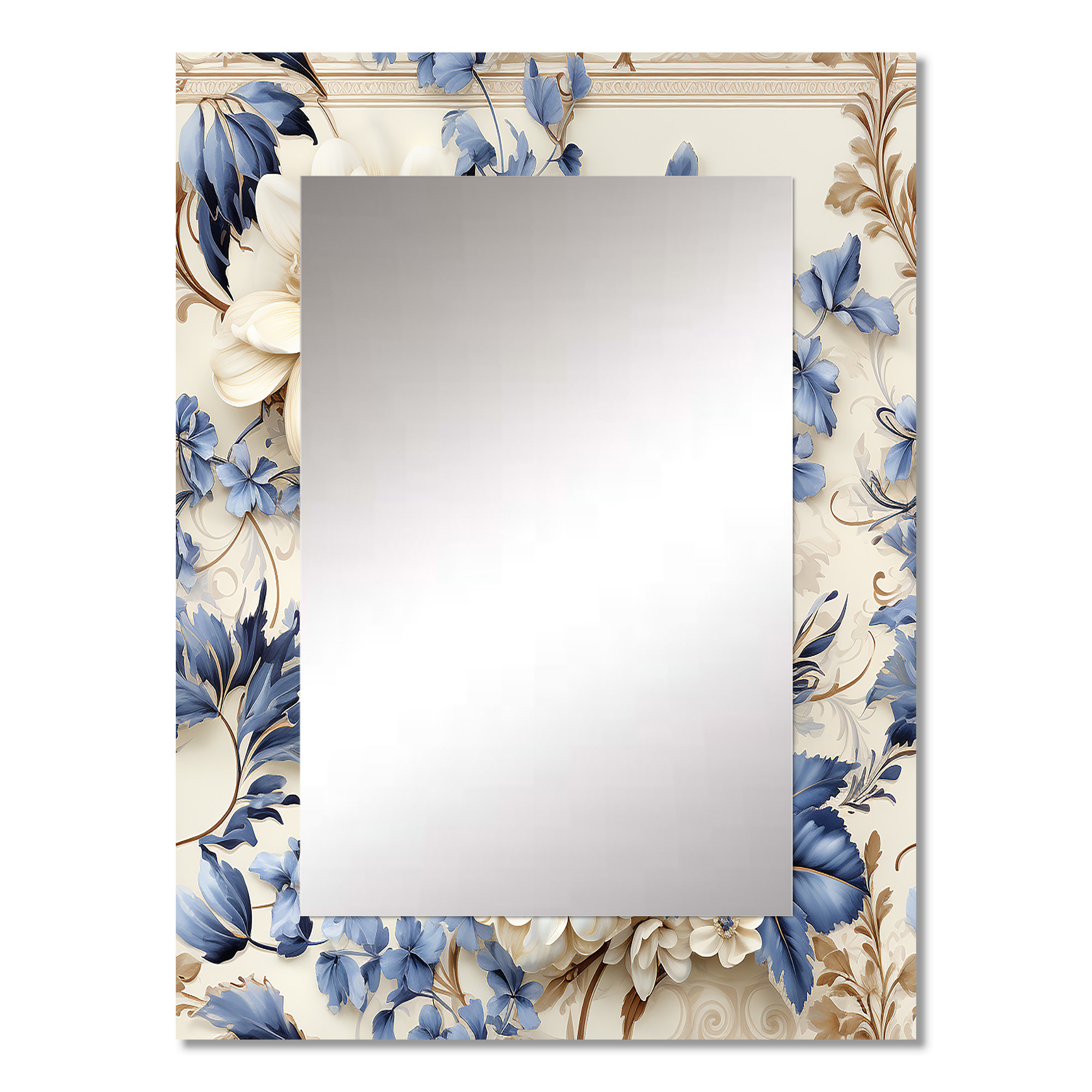 Fleur De Lis Living Hough Victorian Blue And White Flowers Damask ...
