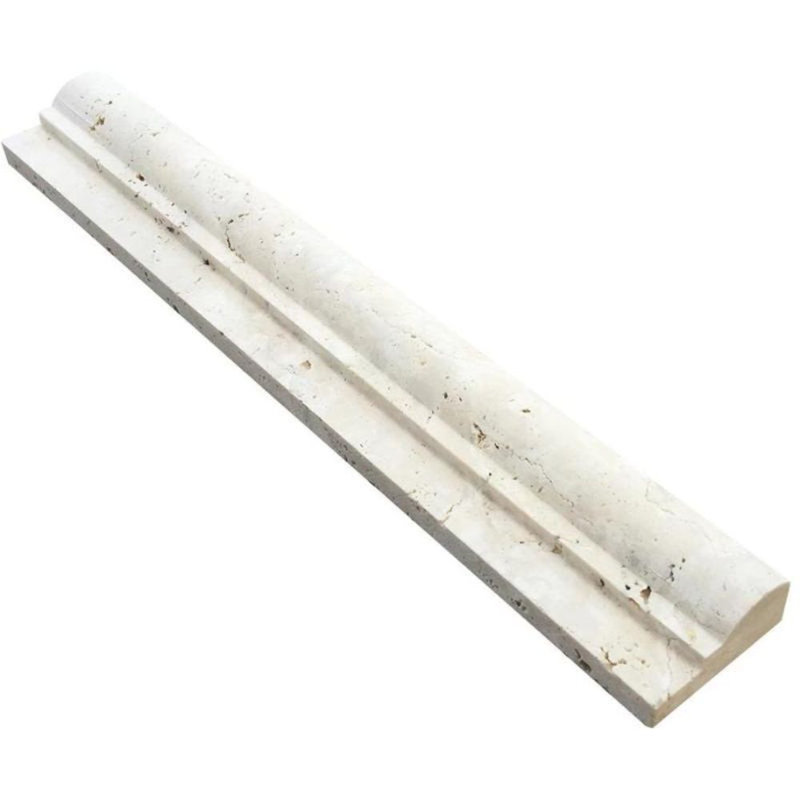 Tile & Mosaic Depot 12" x 2" Honed Travertine Chair Rail Tile Trim in ...