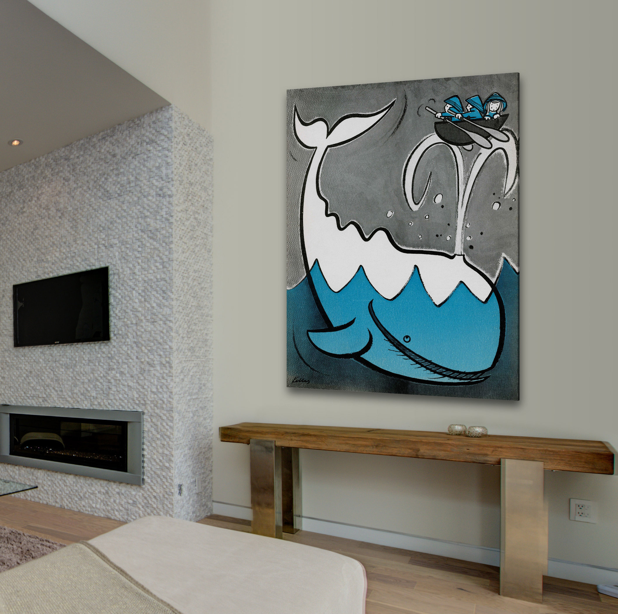 Harriet Bee 'Big Whale' Print on Wrapped Canvas | Wayfair